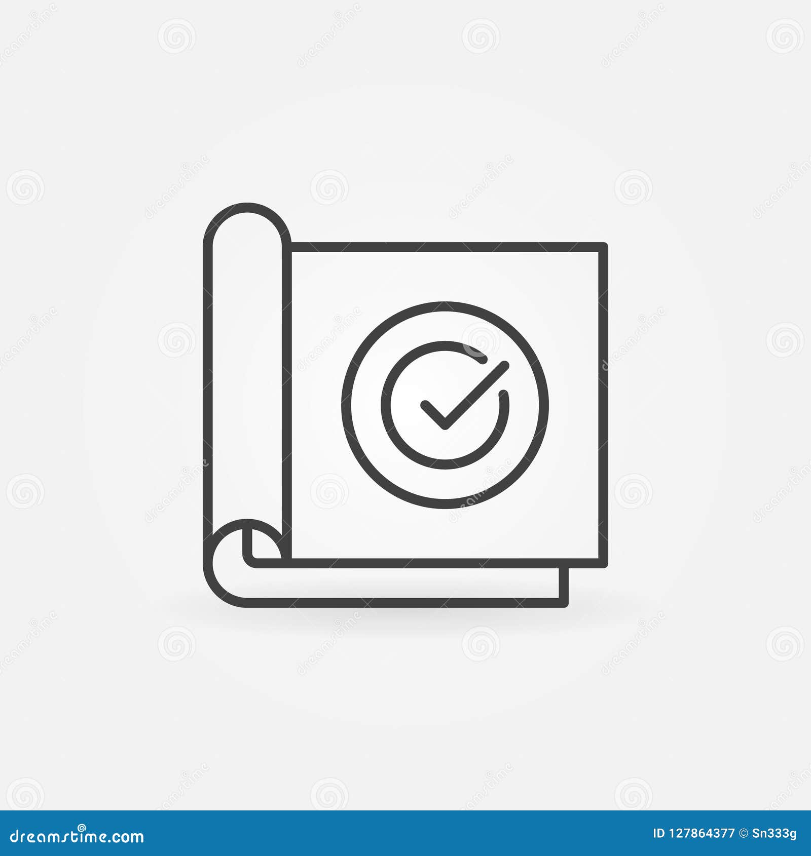 Paper with Check Mark Linear Vector Concept Icon Stock Vector ...