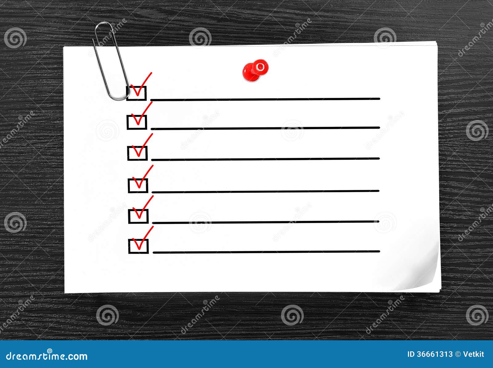 Paper with checklist stock image. Image of checklist - 36661313
