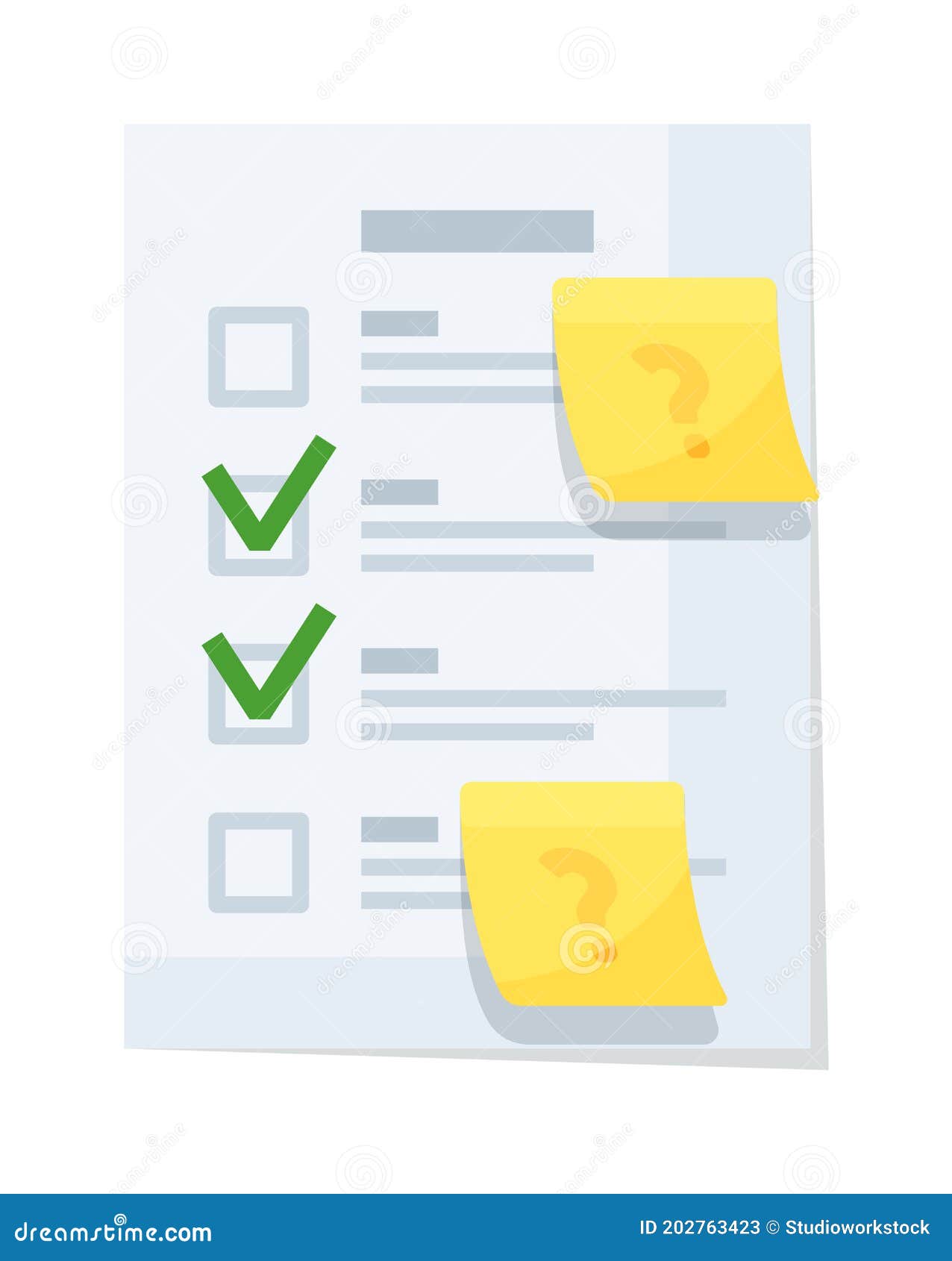 Paper Checklist Document with Checkbox Isolated on White Stock Vector ...