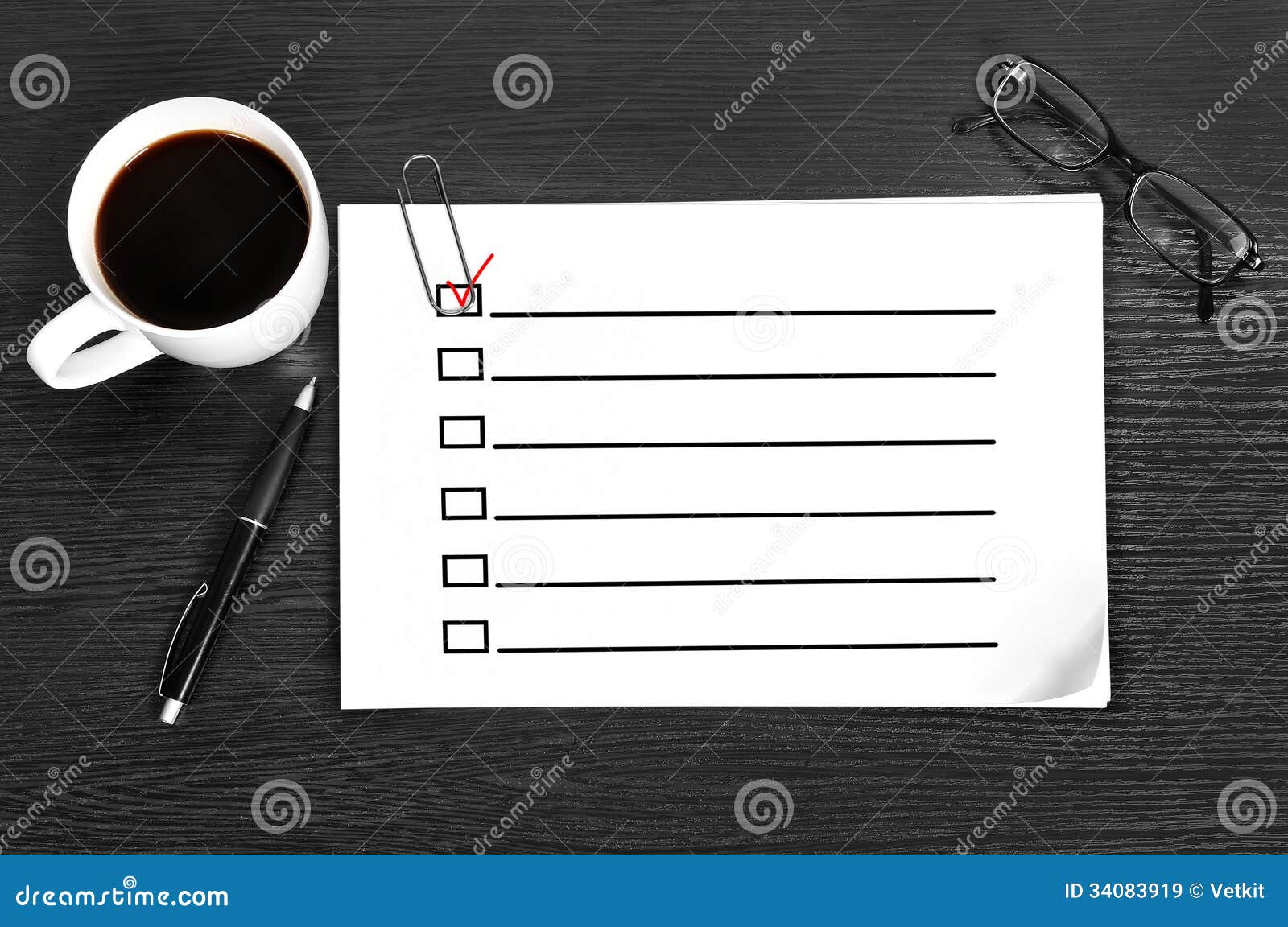 Paper with checklist stock image. Image of progress, questionnaire ...