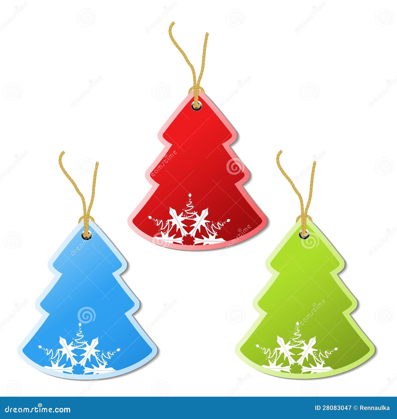 Paper Christmas Tree, Tag - Snowflake Decoration Stock Vector ...