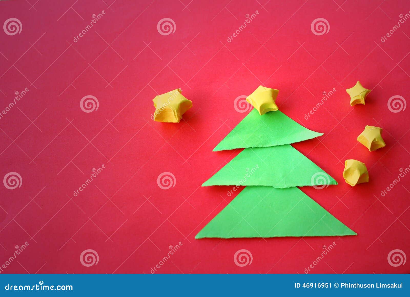Paper Christmas Trees and Stars. Stock Image - Image of handmade ...