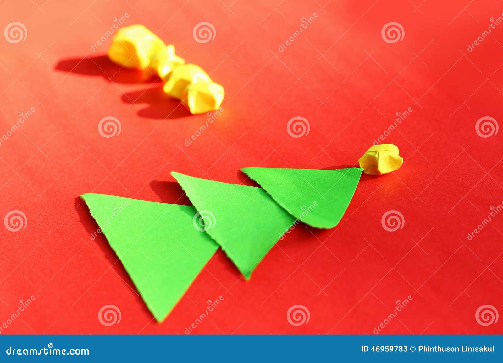 Paper Christmas Trees and Stars. Stock Image - Image of season, color ...