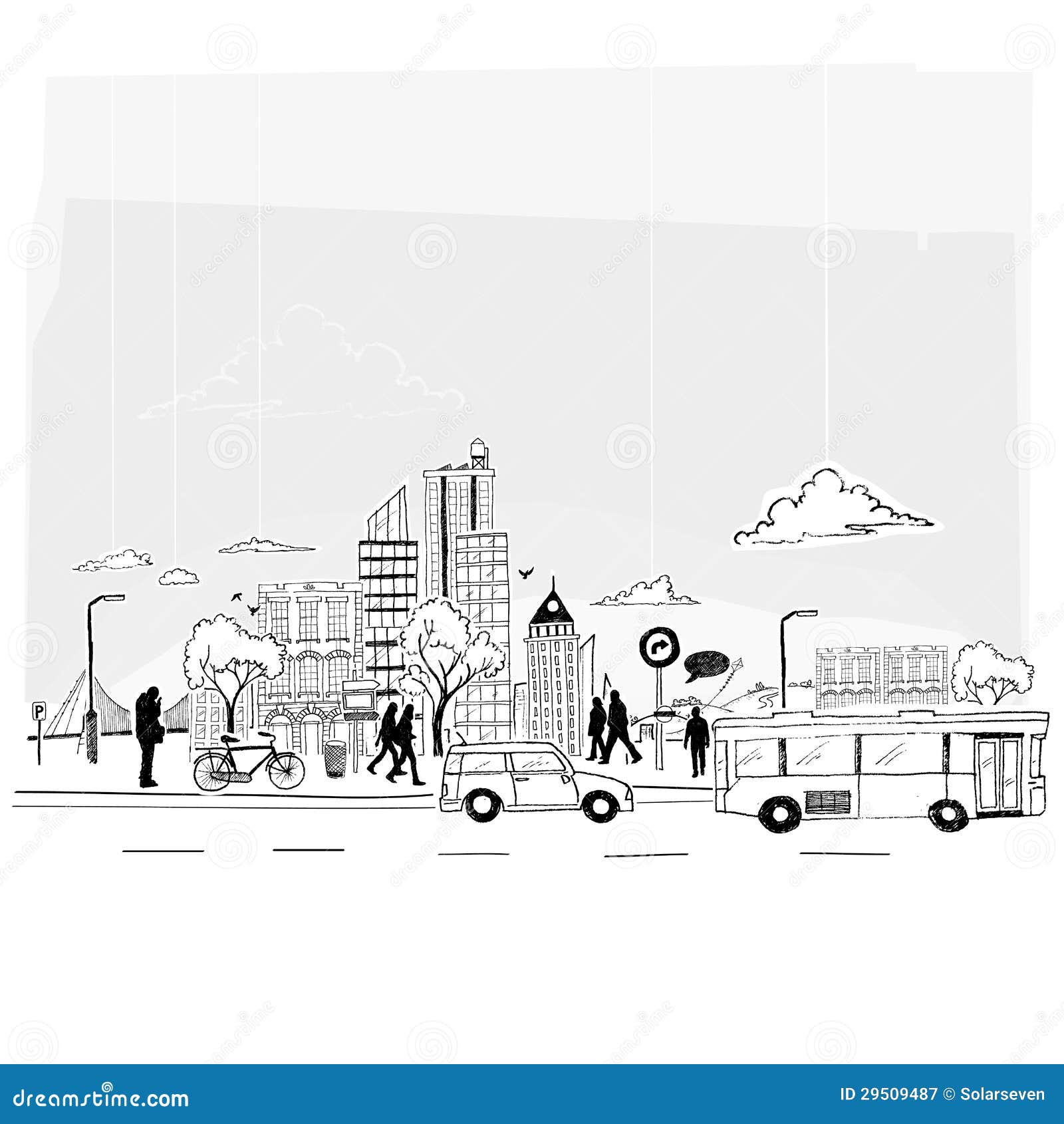 Paper City Vector stock vector. Illustration of office - 29509487