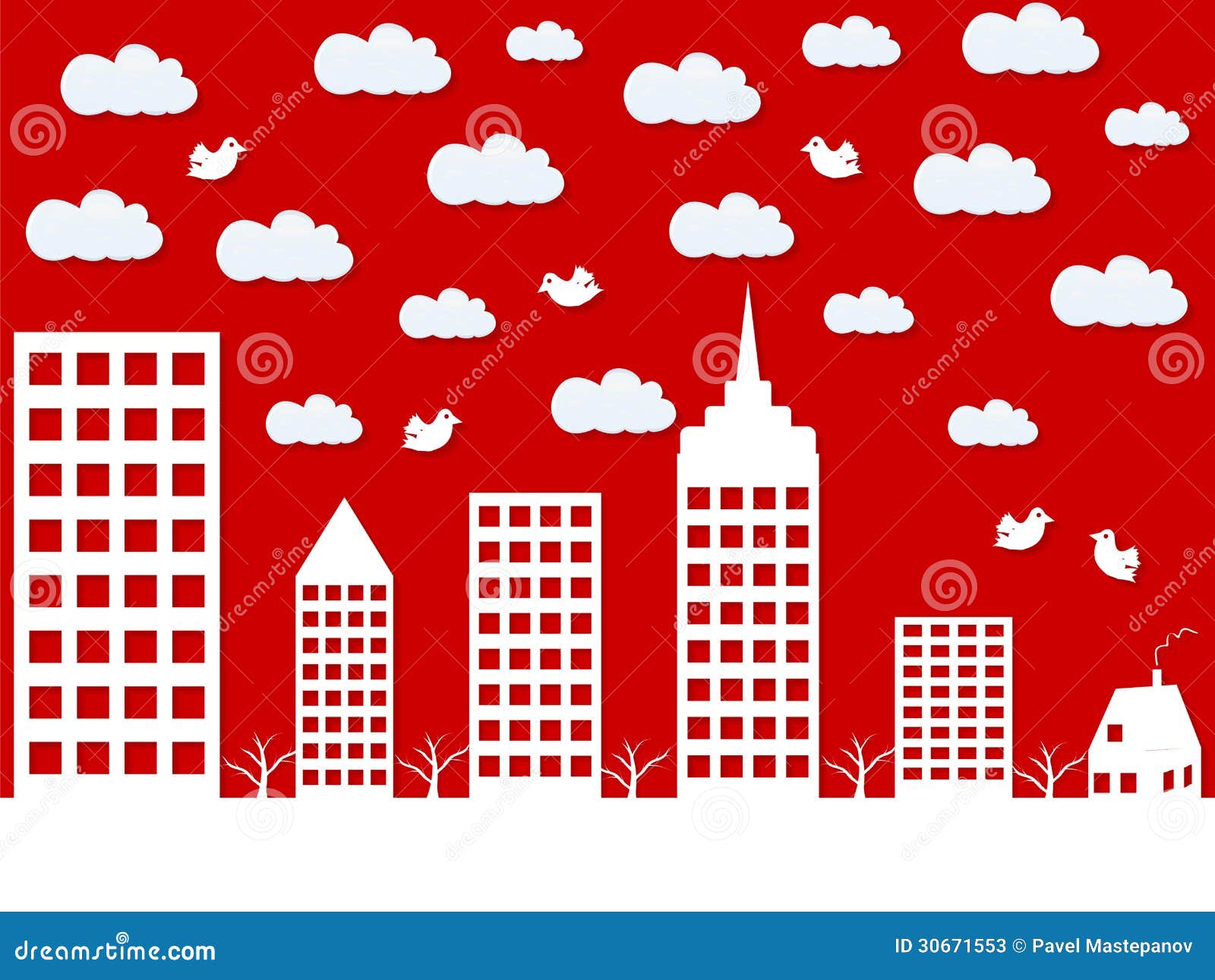 Paper City. Vector stock vector. Illustration of contemporary - 30671553