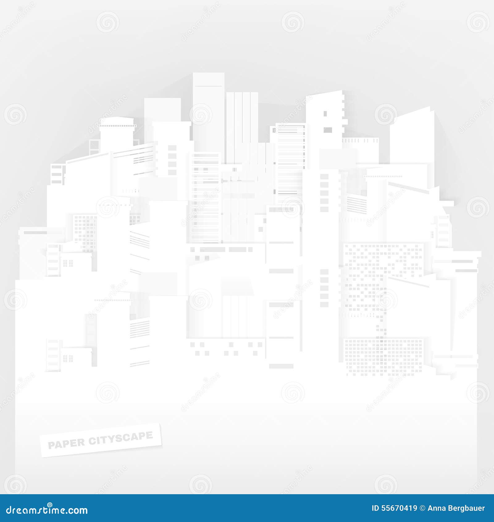 Paper cityscape stock vector. Illustration of modern - 55670419