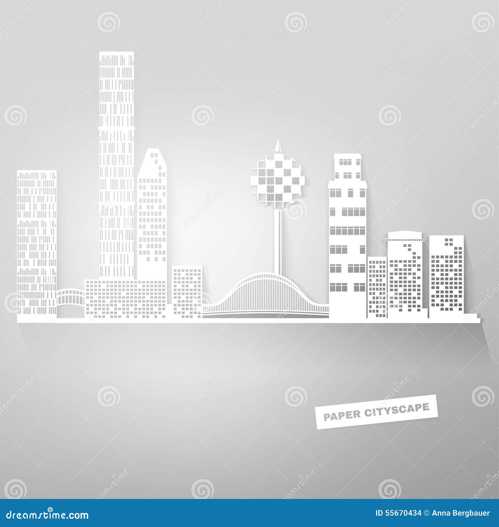 Paper cityscape stock vector. Illustration of business - 55670434