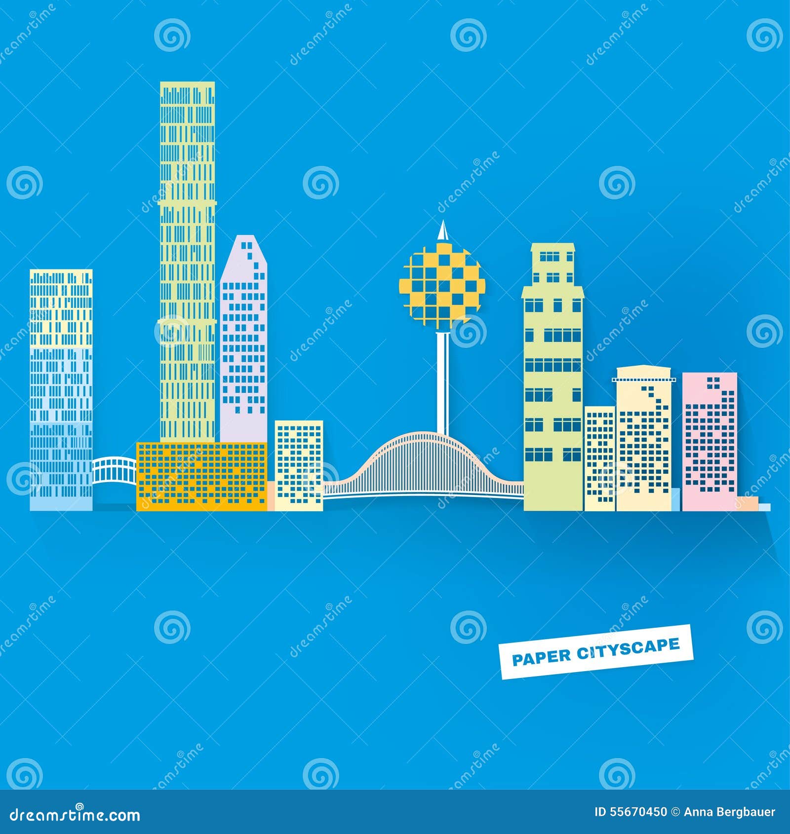 Paper cityscape stock vector. Illustration of clean, investment - 55670450