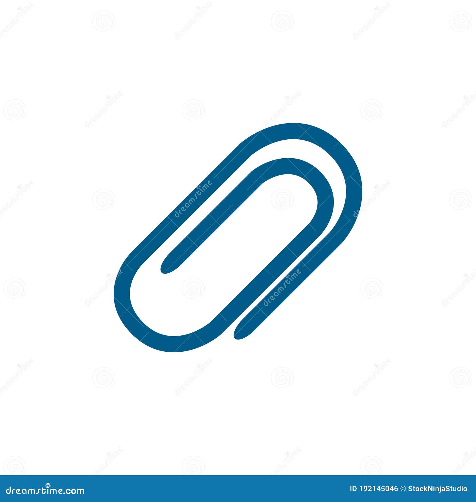 Paper Clip Blue Icon on White Background. Blue Flat Style Vector ...