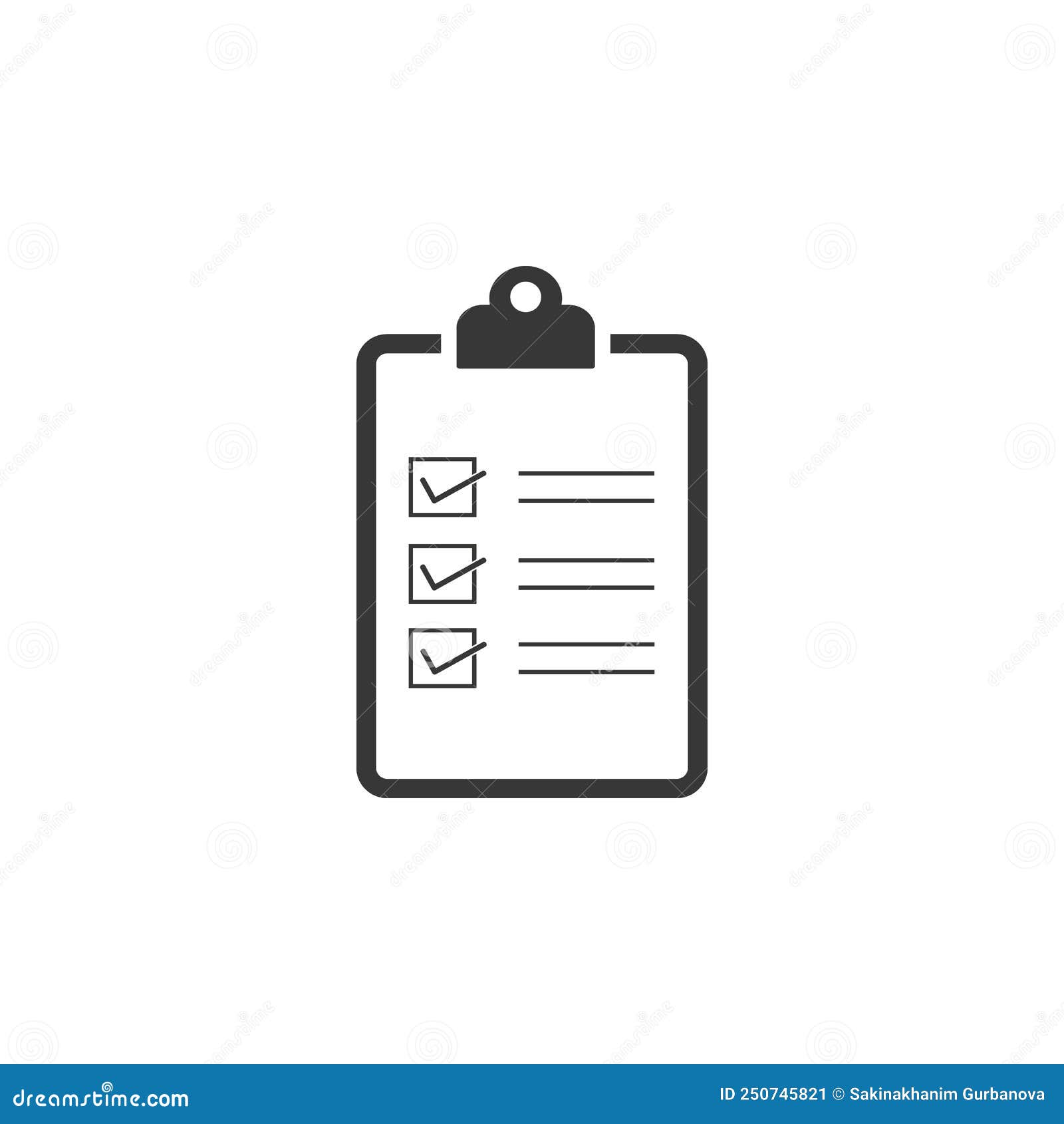 Paper Clip Board with Tick Marks Vector Icon Eps10 Stock Illustration ...
