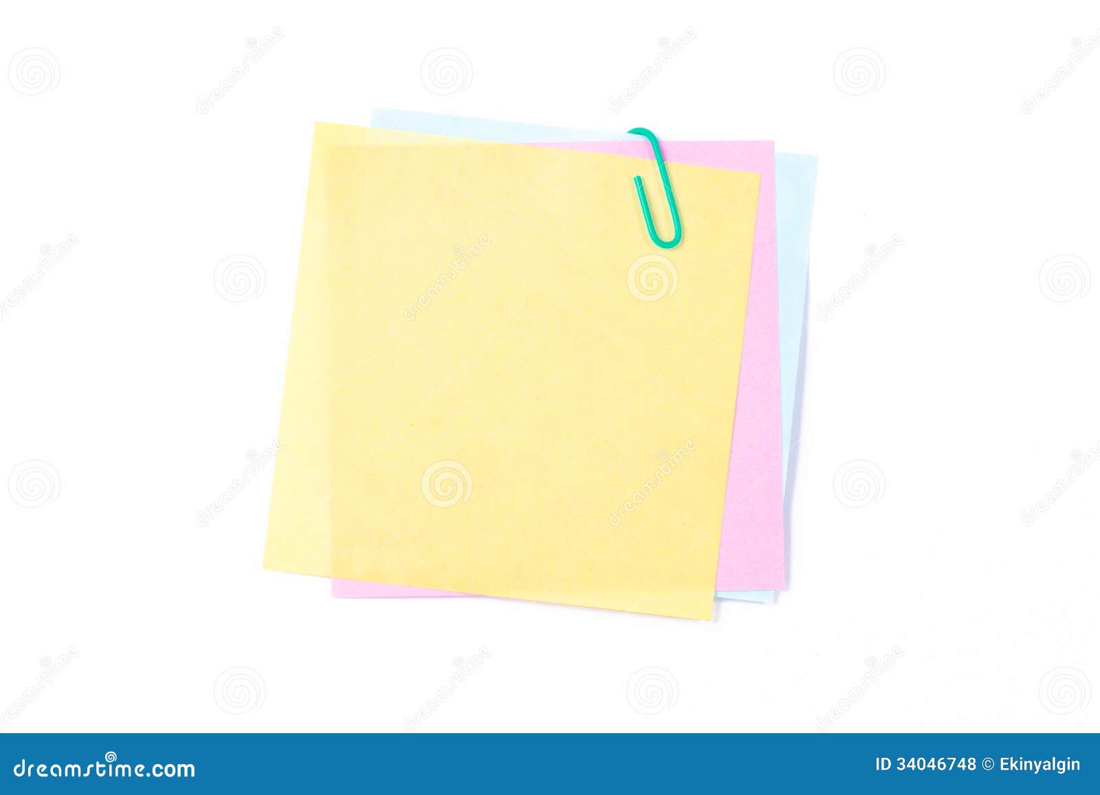 Paper Clip with Colorful Sticky Posts Stock Photo - Image of copyspace ...