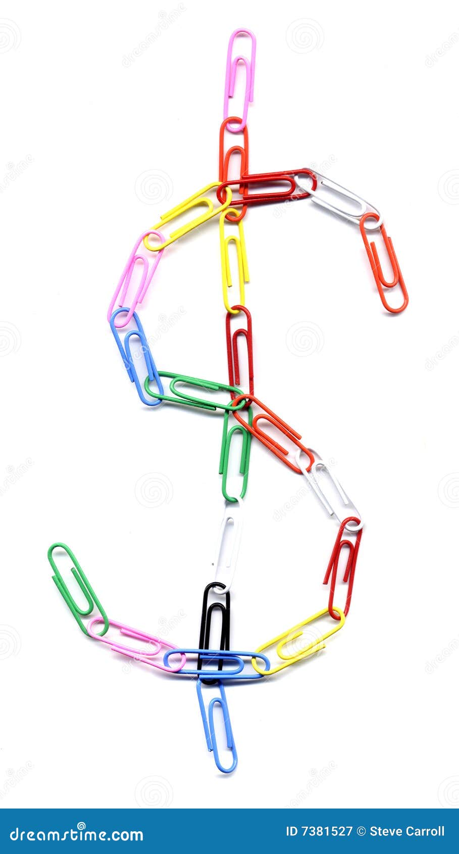Paper Clip Dollar Sign stock image. Image of blue, dollar - 7381527