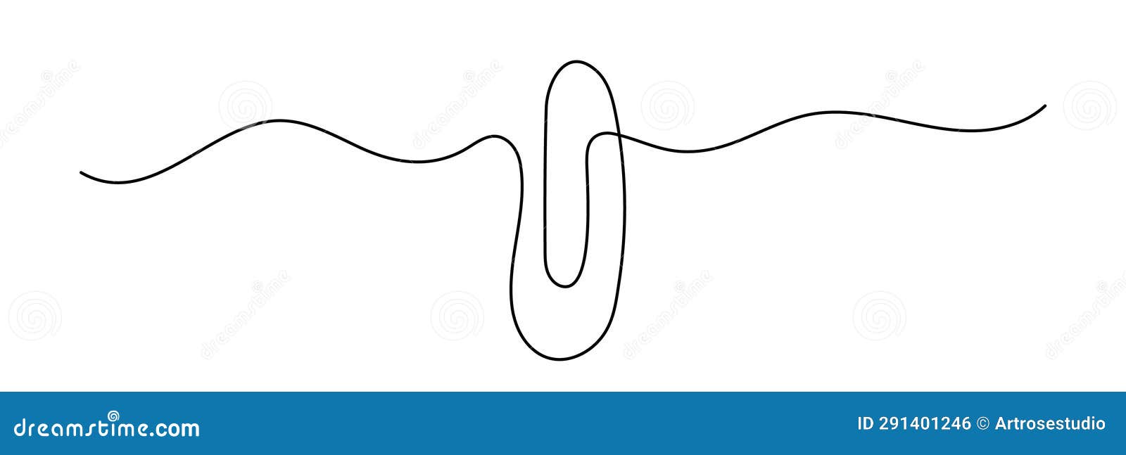Paper Clip Drawing by Continuous Line, Thin Line Design Vector ...