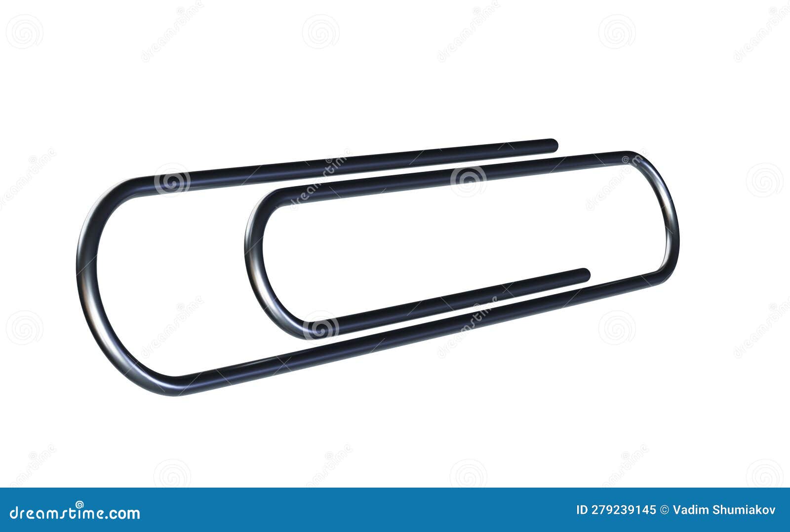Paper Clip Isolated on White 3d Render Stock Illustration ...