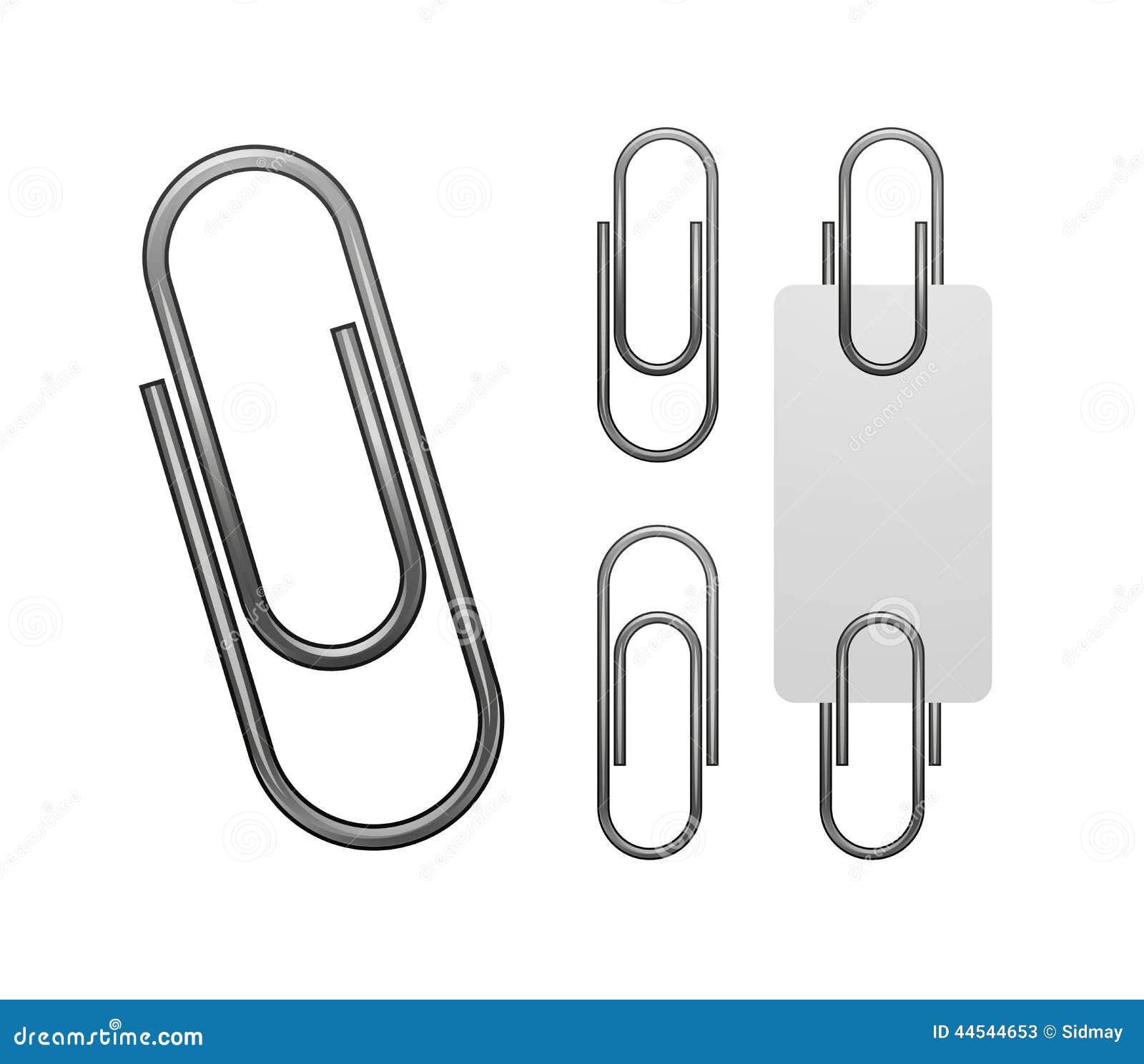 Clip Art Isolated Elements Set, Paper Clips Chain, Back To School Stock ...