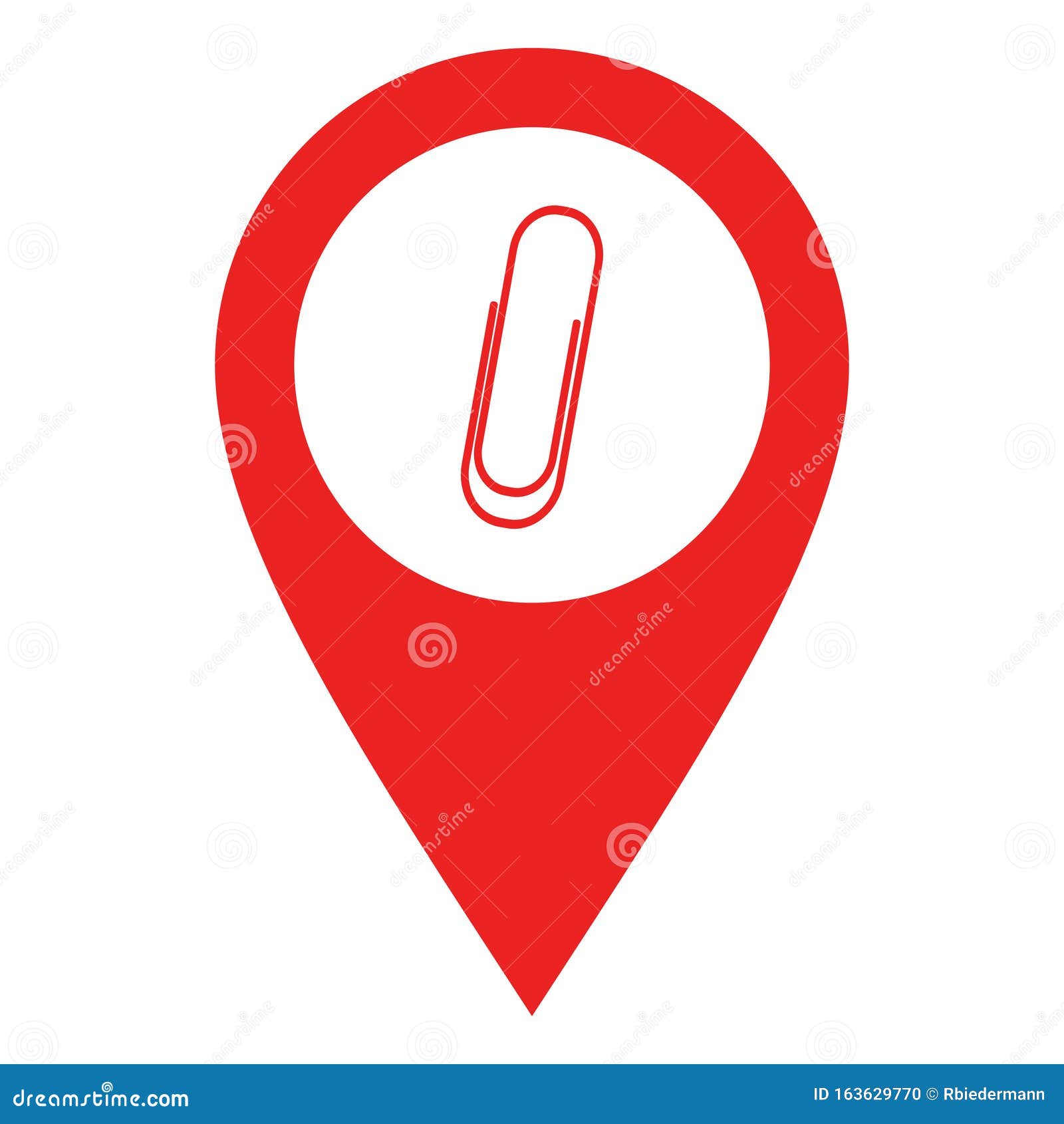 Paper Clip and Location Pin As Vector Illustration Stock Vector ...