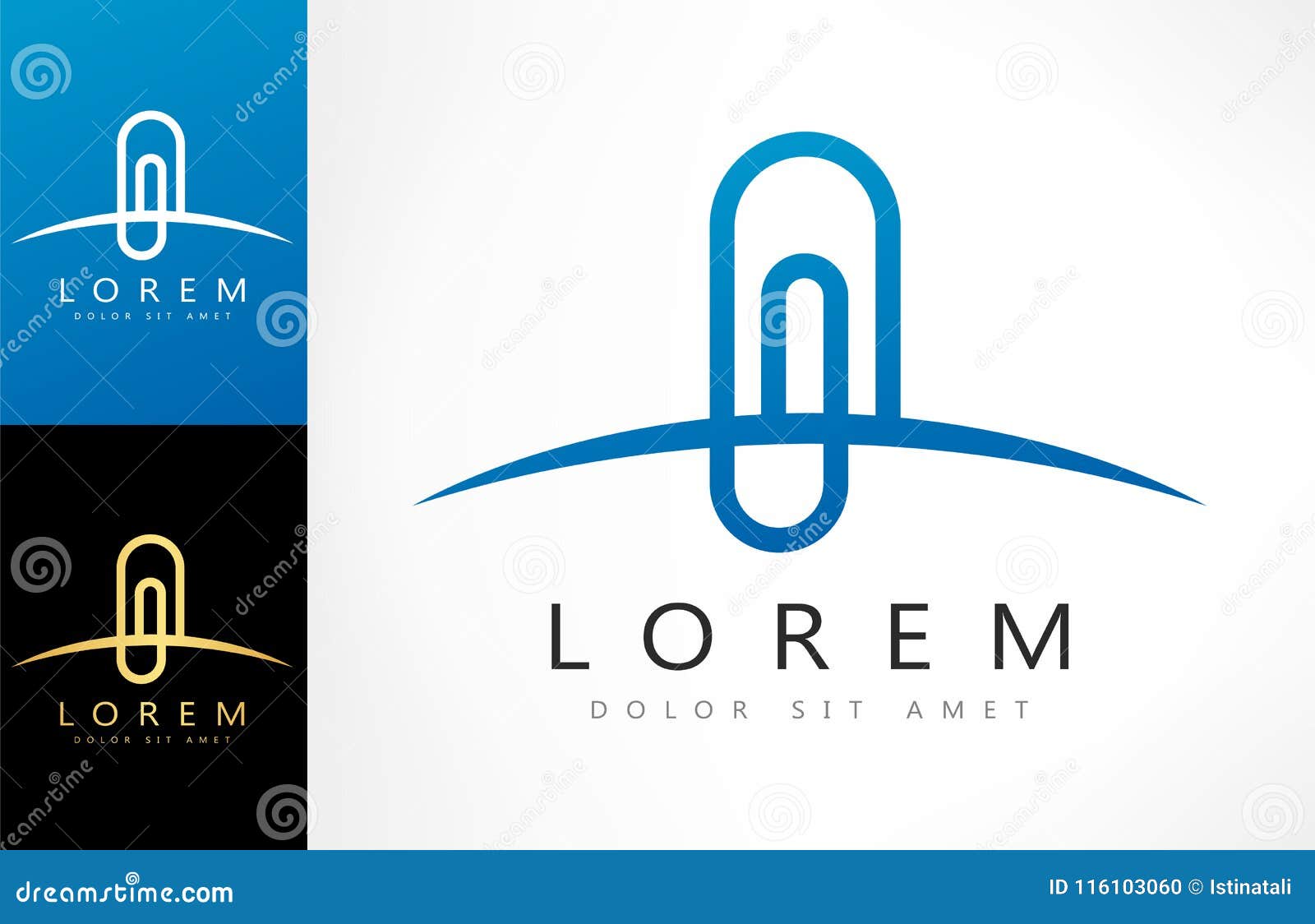 Paper clip logo vector stock vector. Illustration of insignia - 116103060