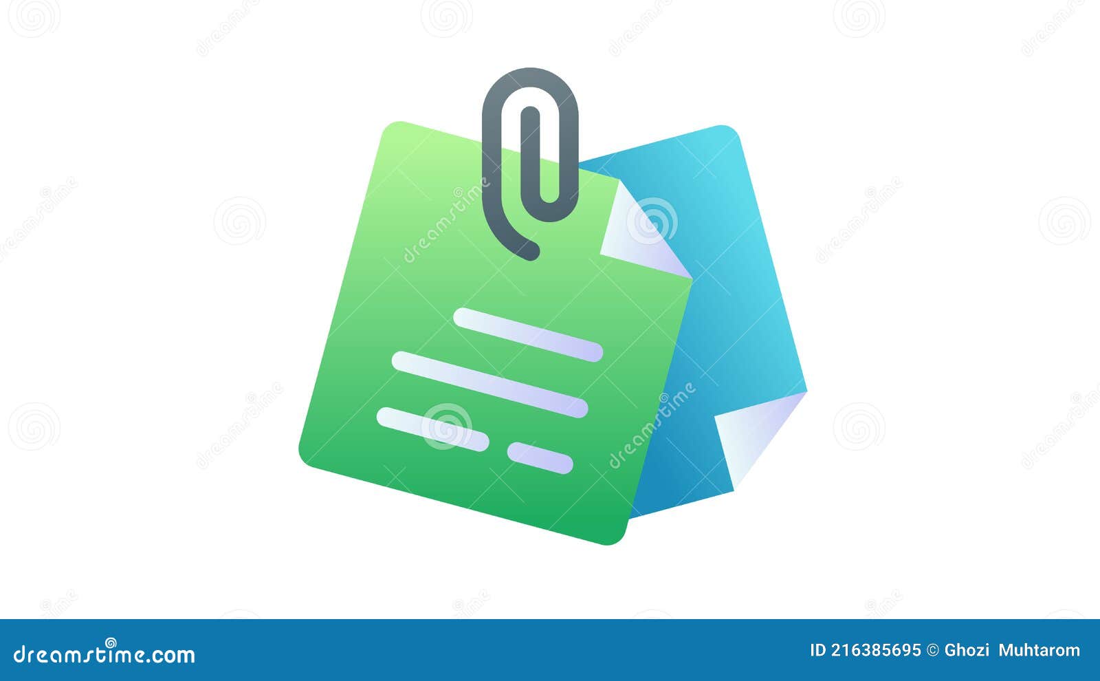 Paper Clip Note Single Isolated Icon with Smooth Style Stock ...