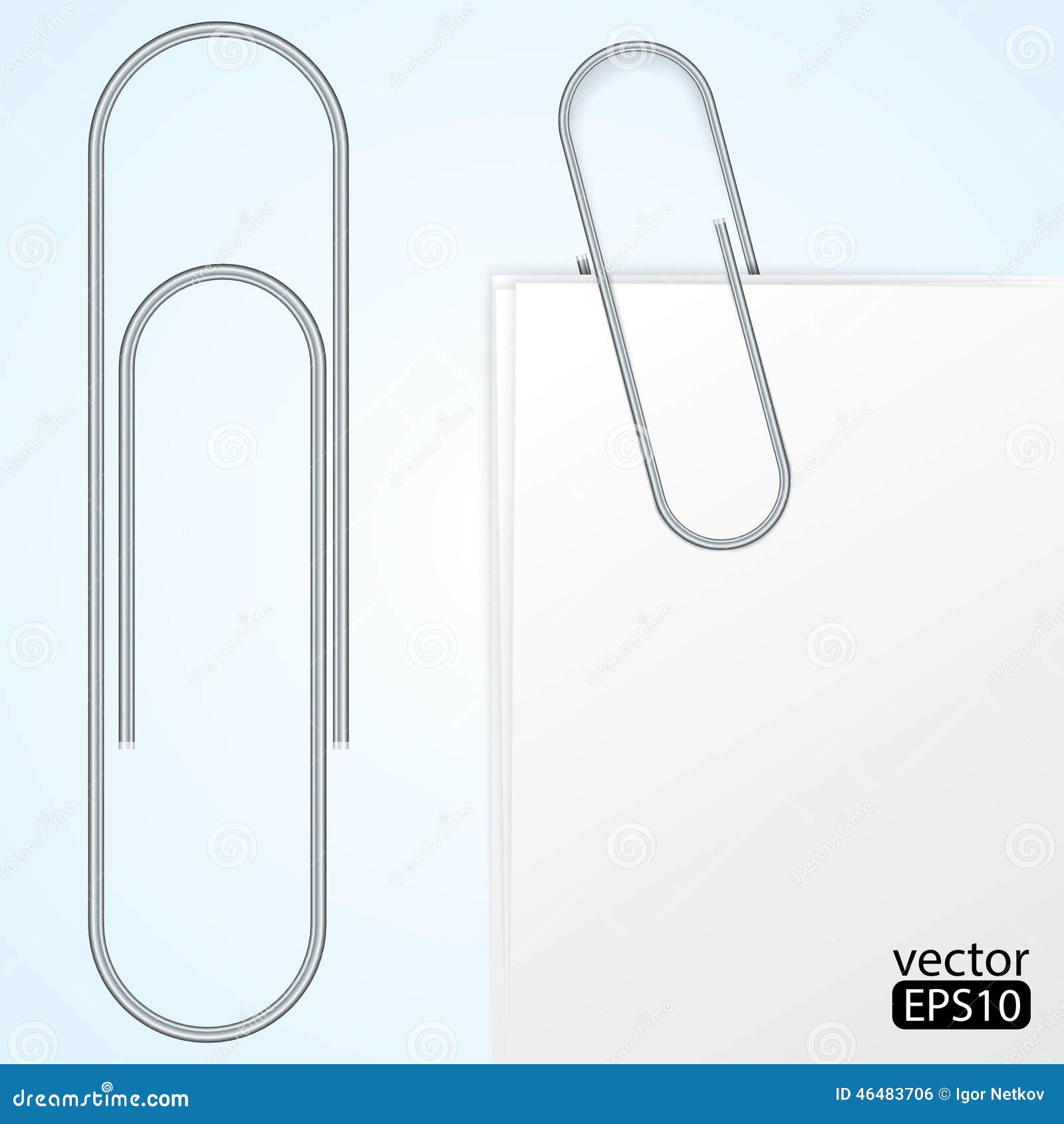 Paper clip stock vector. Illustration of education, notebook - 46483706