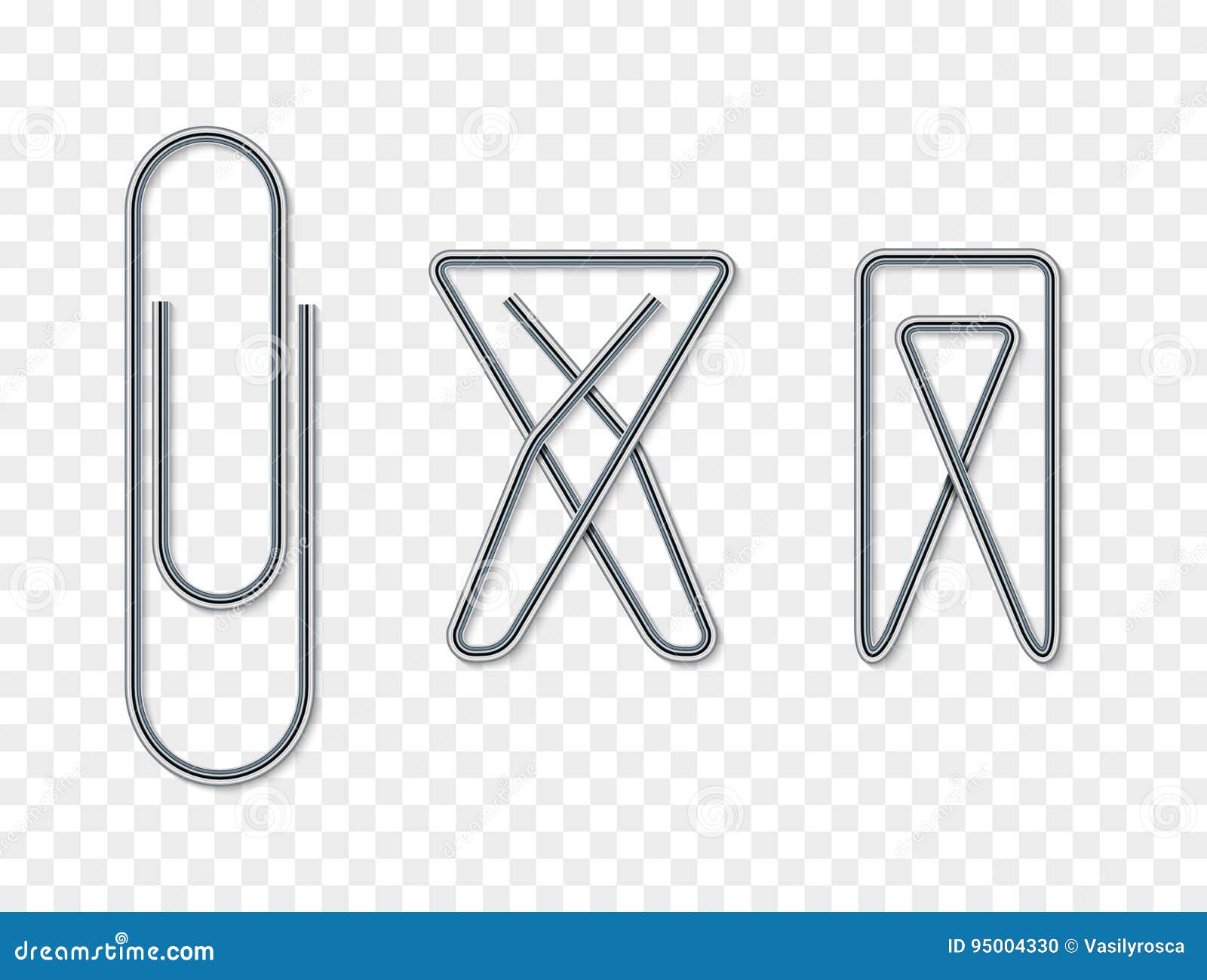 Paper Clip Set for Note Attach. Blank Papperclip Stock Vector ...