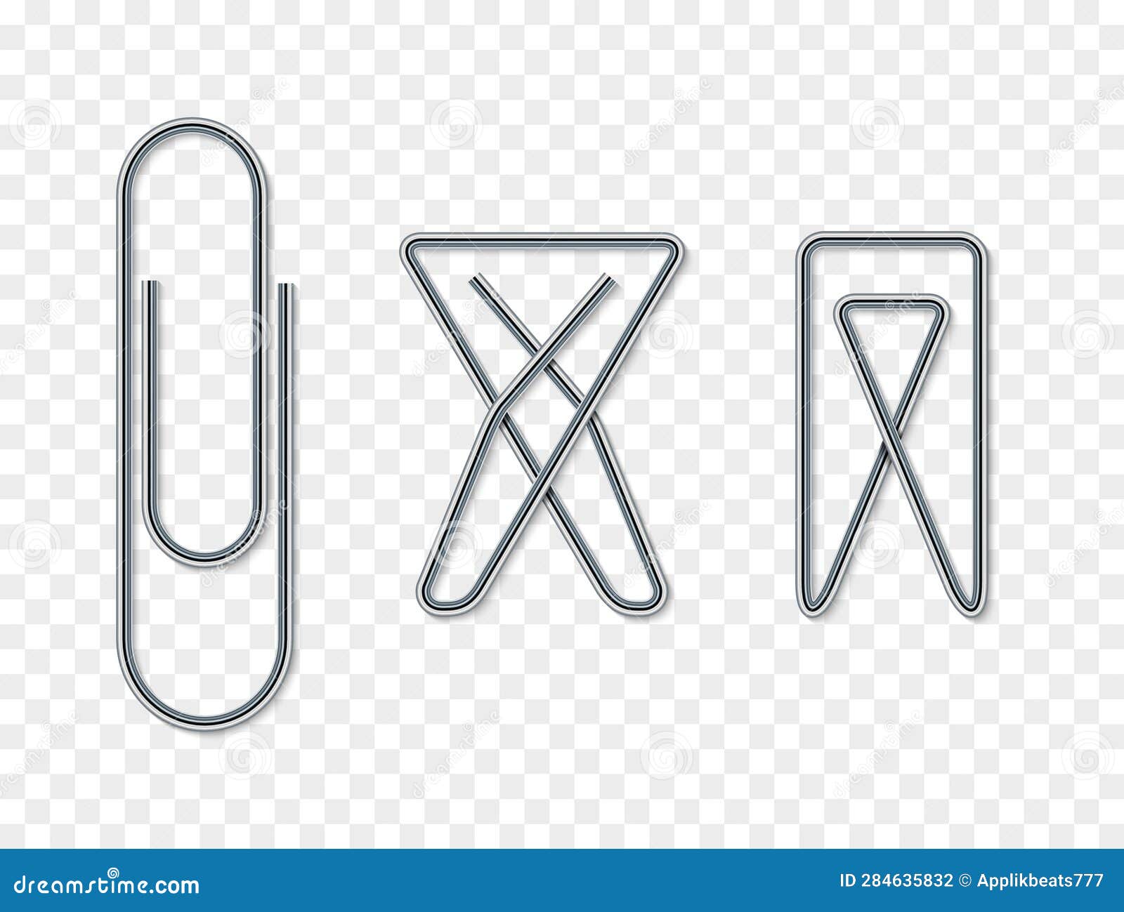 Paper Clip Set for Note Attach. Blank Papperclip Isolated Stock ...