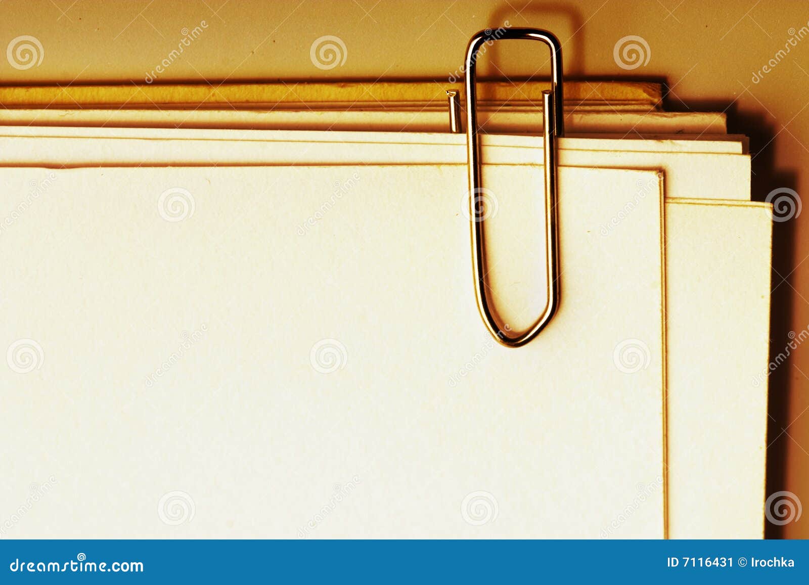 Paper Clip with Stack of Blank Paper Stock Image - Image of paper ...