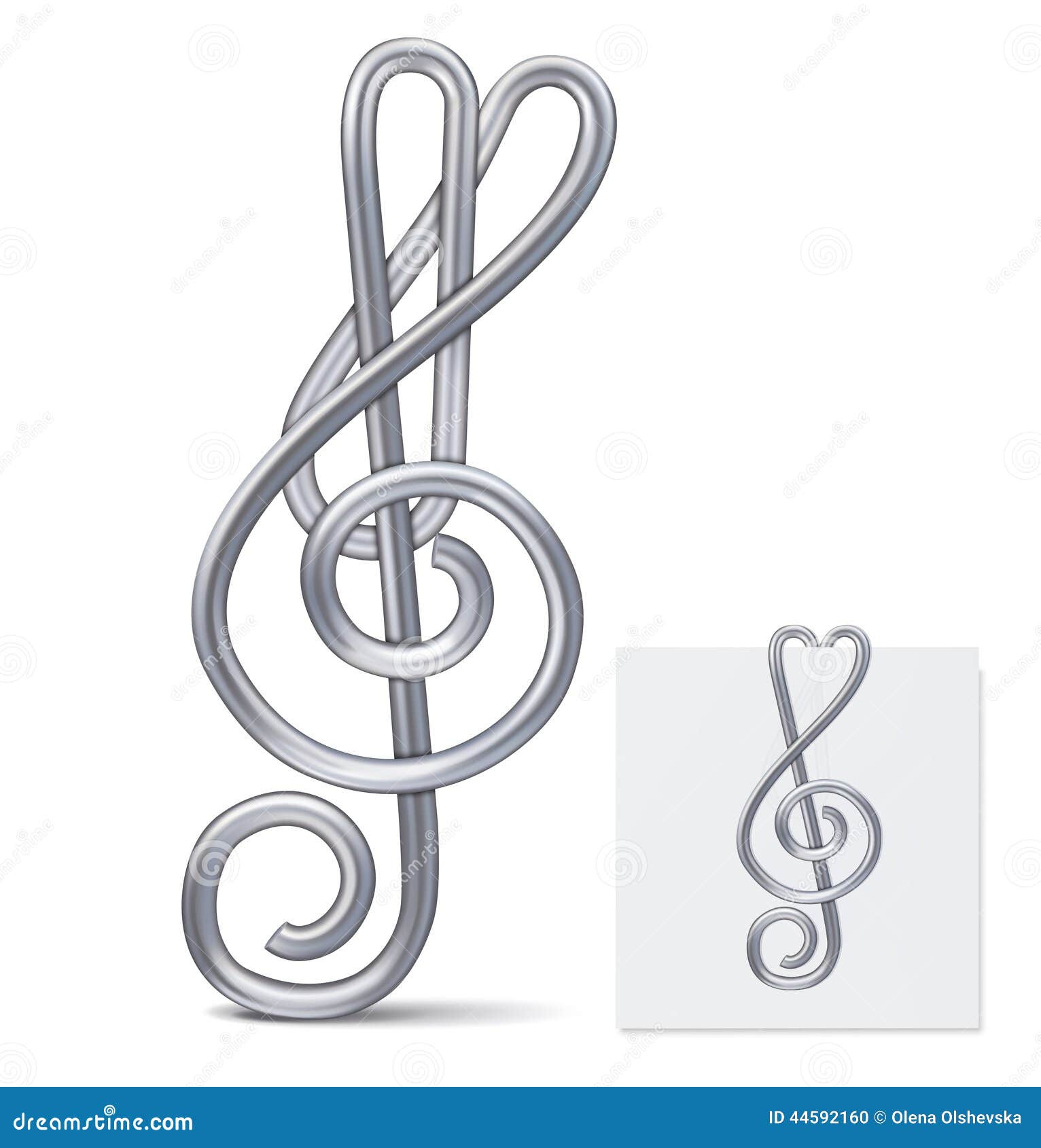 Paper Treble Clef And Music Notes On Sheet In Line Vector Illustration ...