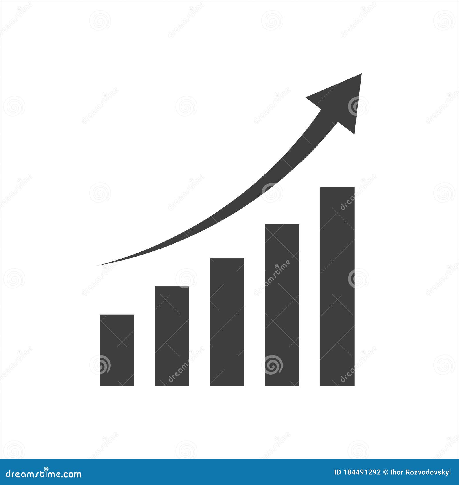 Vector Growing Graph Icon on a White Background Stock Illustration ...