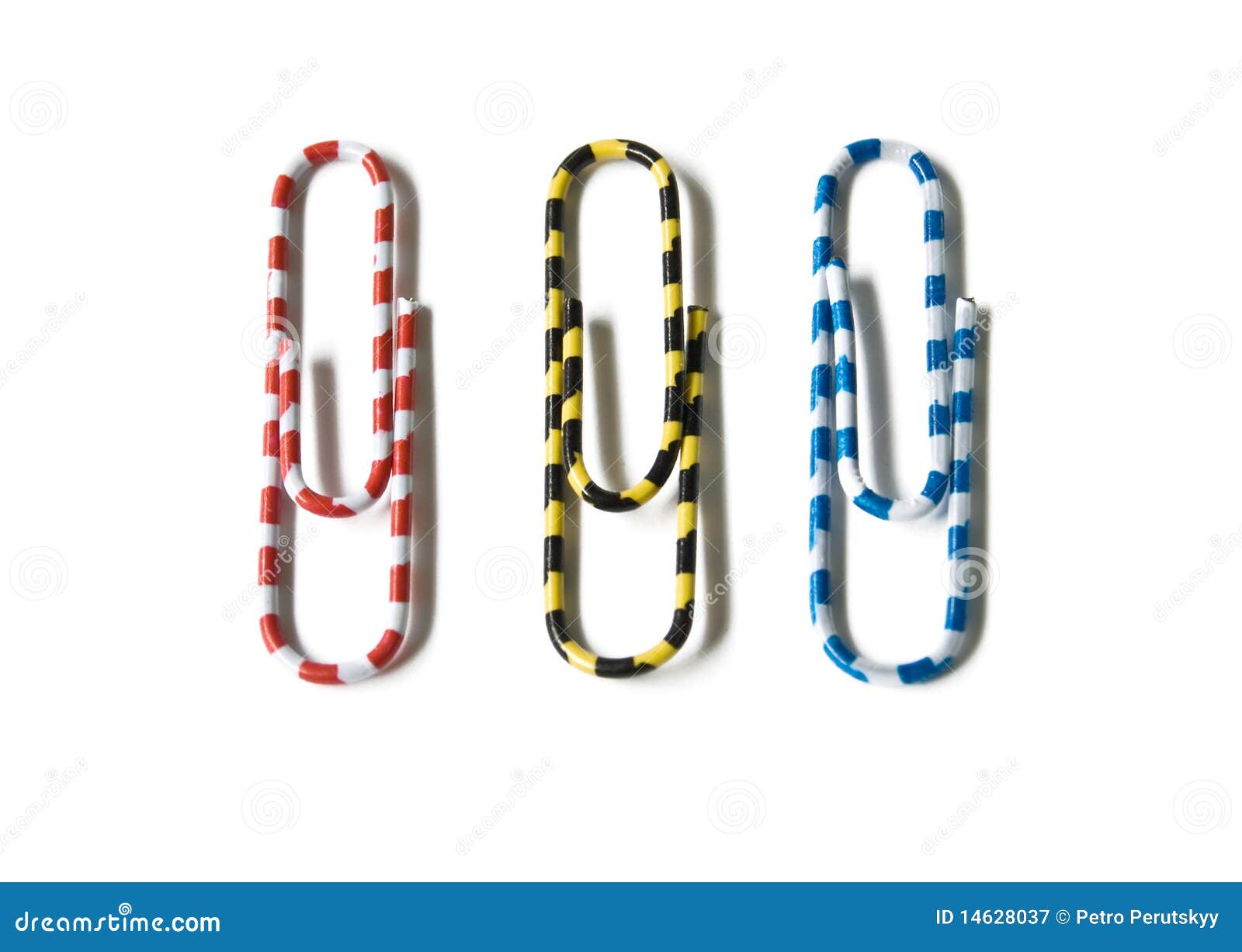 Paper clips stock image. Image of office, orange, link - 14628037