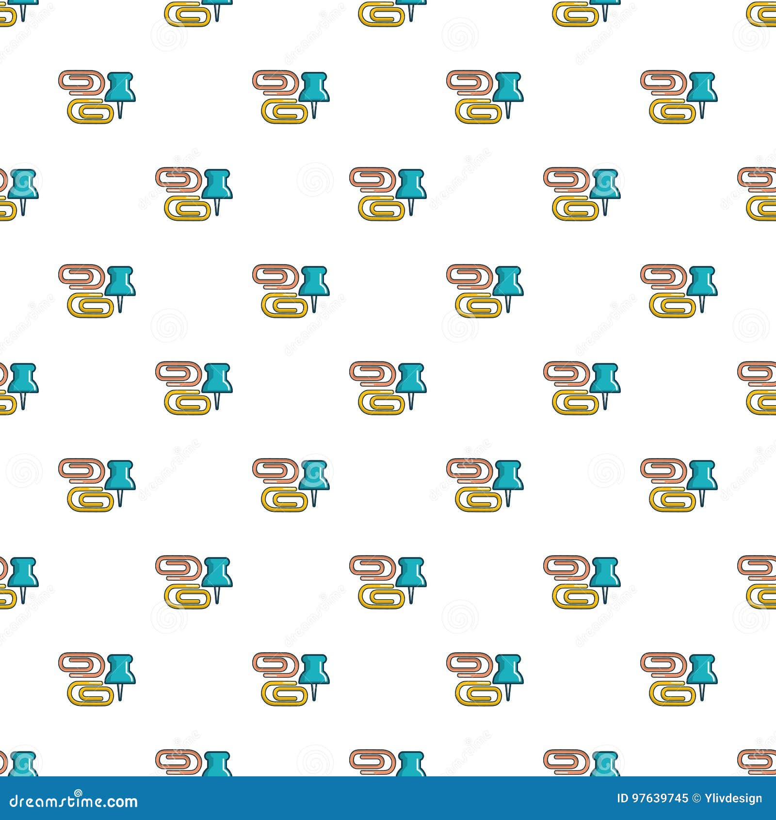 Paper Clips Binders Pattern Seamless Stock Vector - Illustration of ...