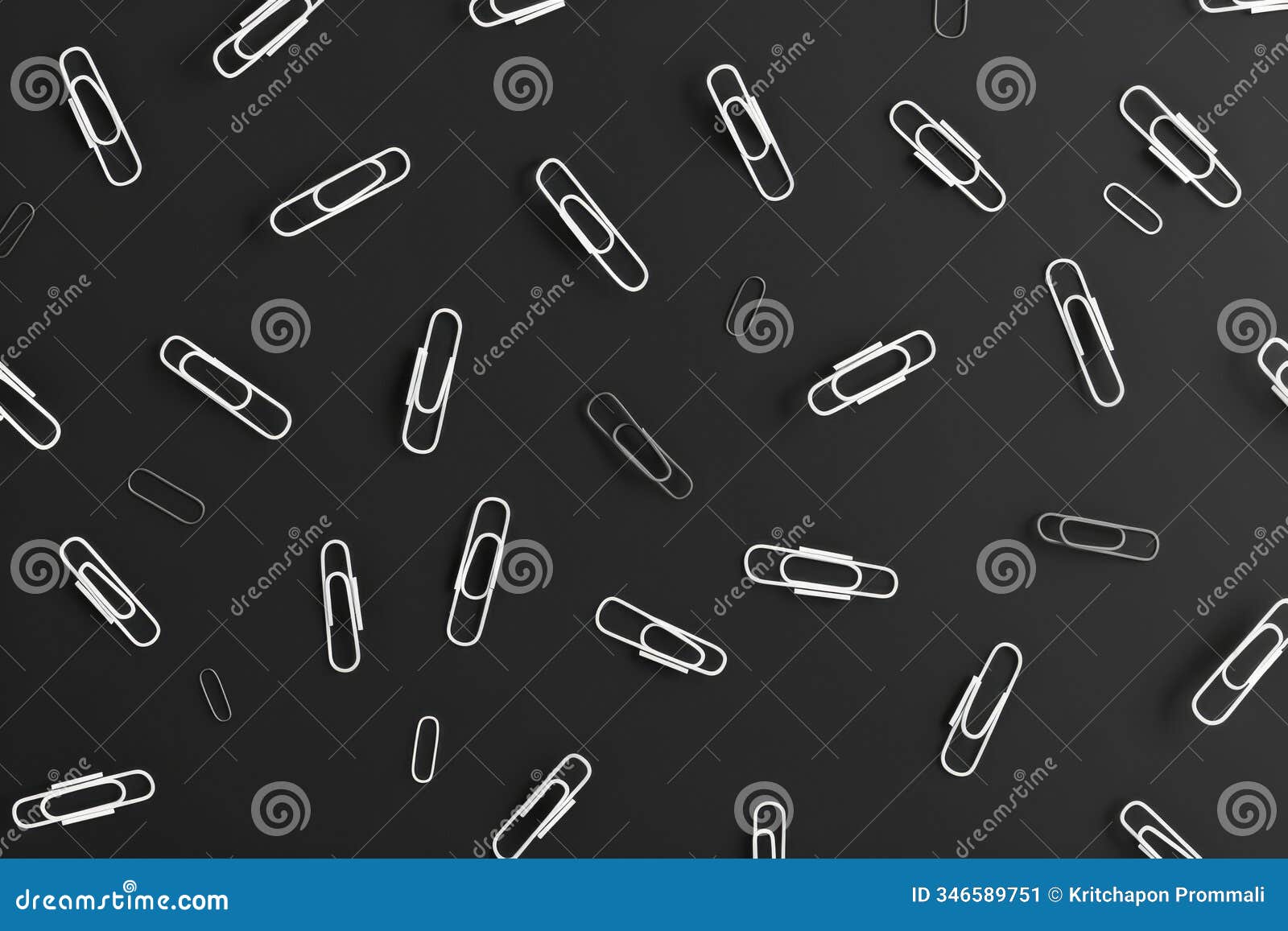Paper Clips on a Black Background Stock Illustration - Illustration of ...