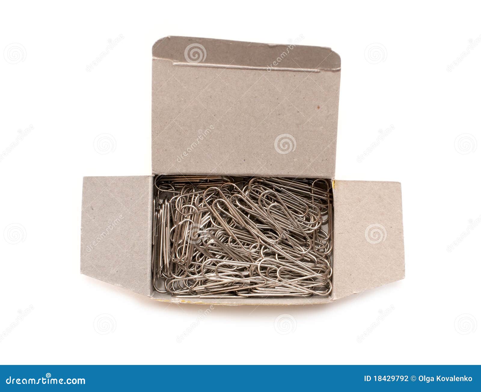 Paper-clips in box. stock photo. Image of metal, concept - 18429792