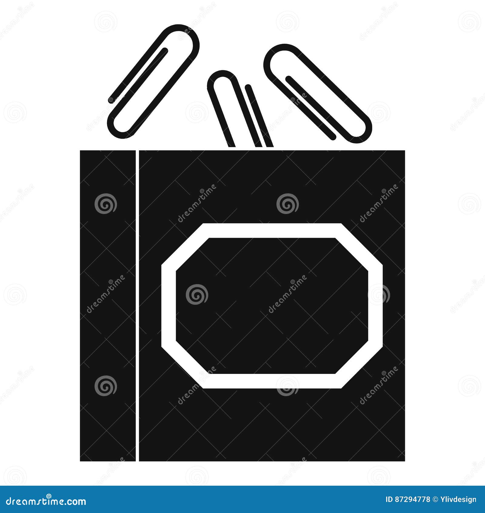 Paper Clips Box Icon, Simple Style Stock Vector - Illustration of ...
