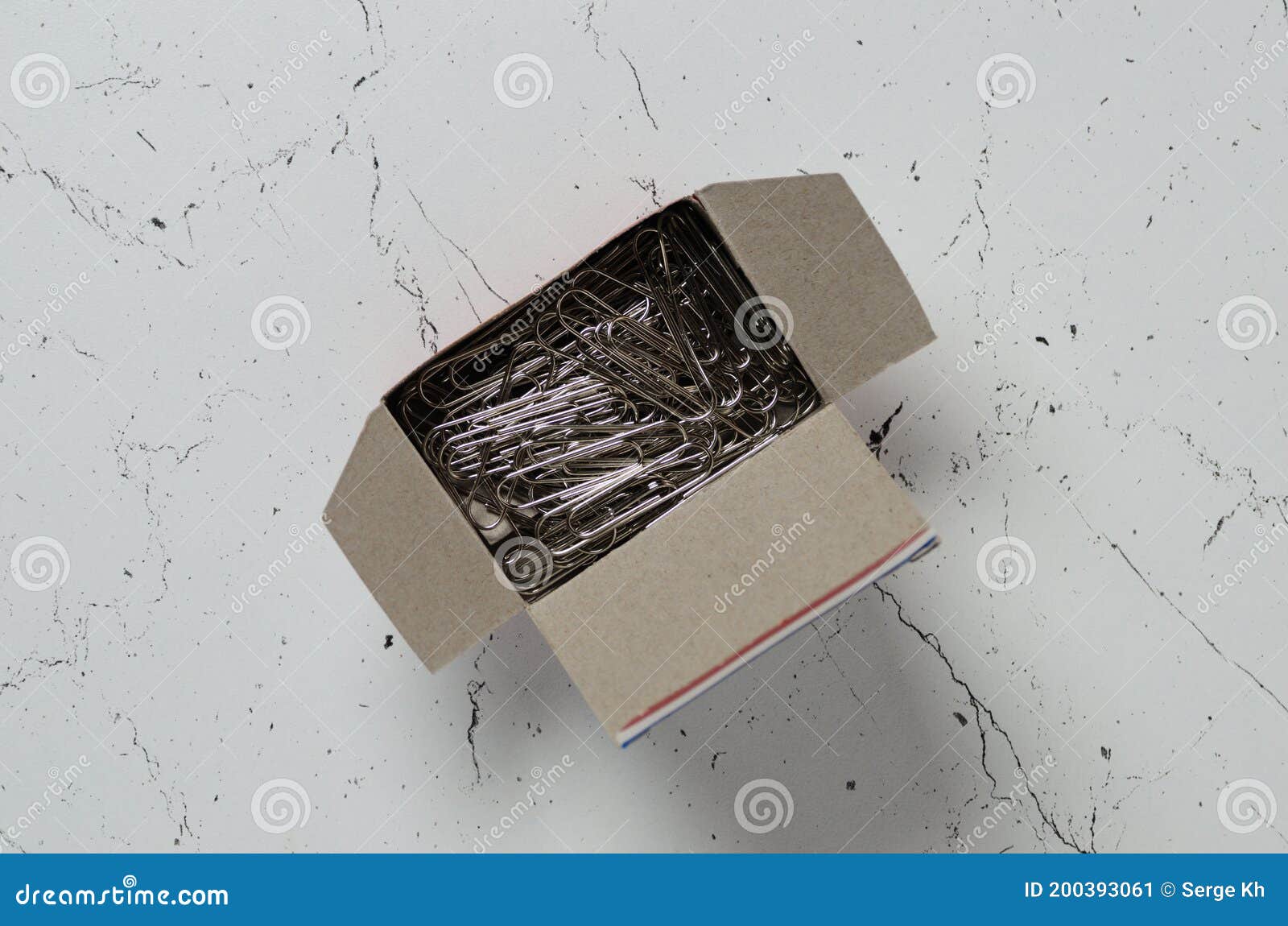 Paper Clips in Cardboard Packaging Stock Image - Image of design ...