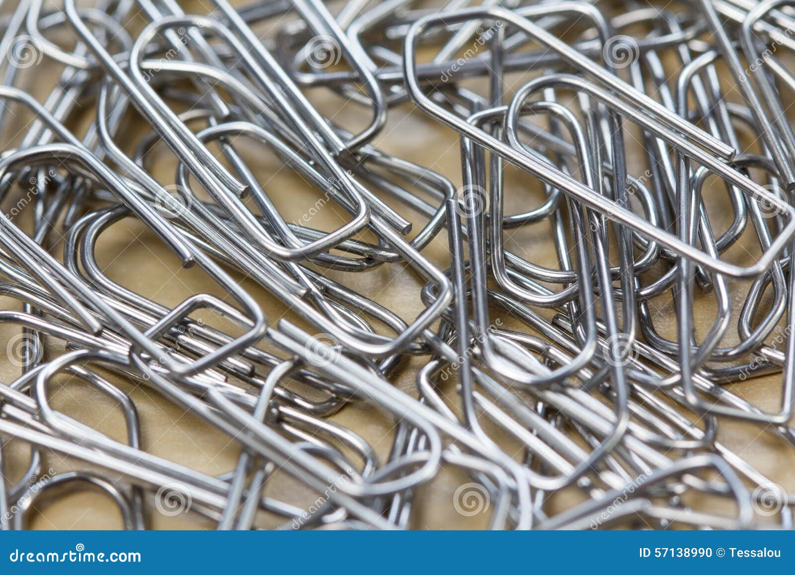 Paper clips closeup stock photo. Image of office, abstract - 57138990