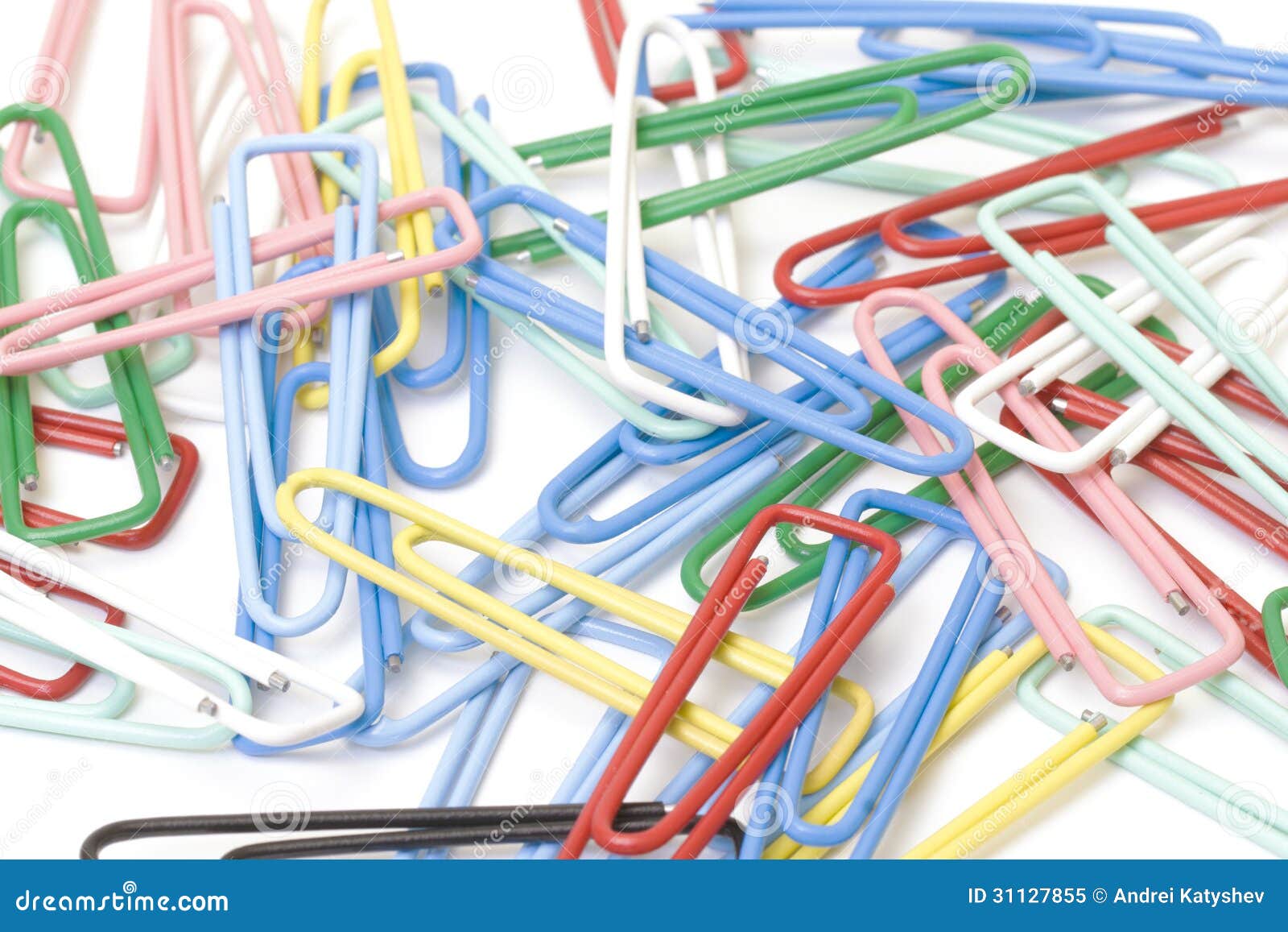 Paper clips closeup stock image. Image of collection - 31127855