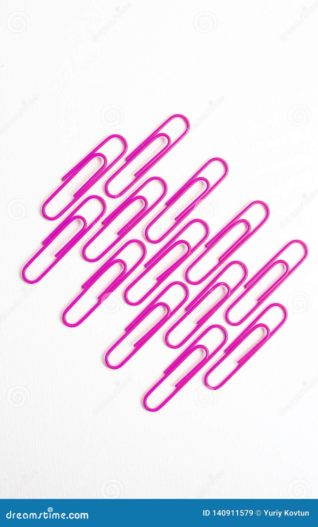 Paper Clips Colors Isolated White Center Diagonal Stock Image - Image ...