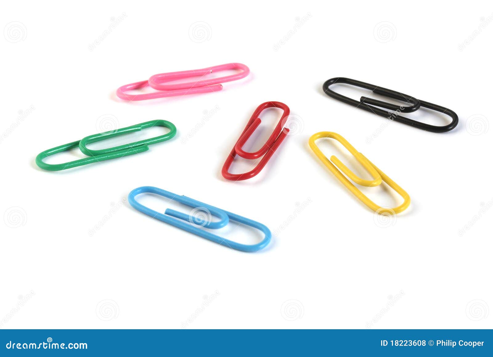 Paper Clips in Different Colors Stock Photo - Image of accessory, white ...