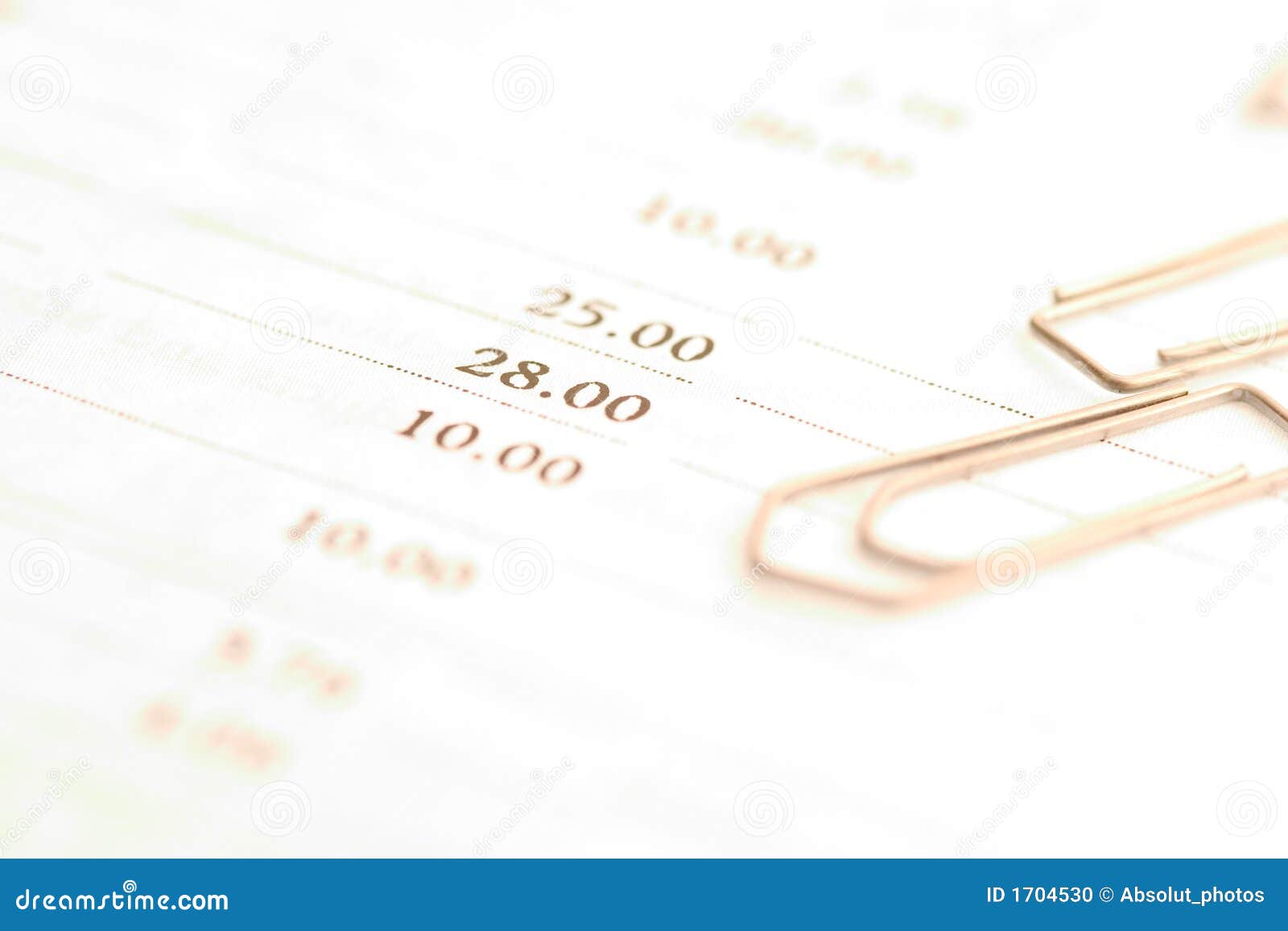 Paper clips and document stock photo. Image of business - 1704530
