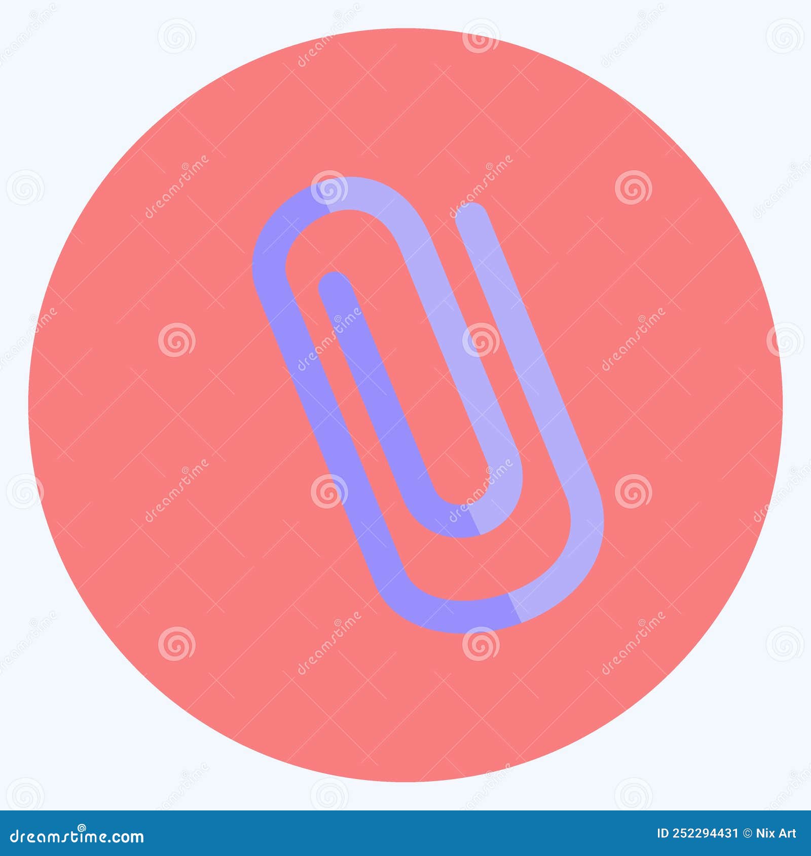 Paper Clips Icon in Trendy Flat Style Isolated on Soft Blue Background ...