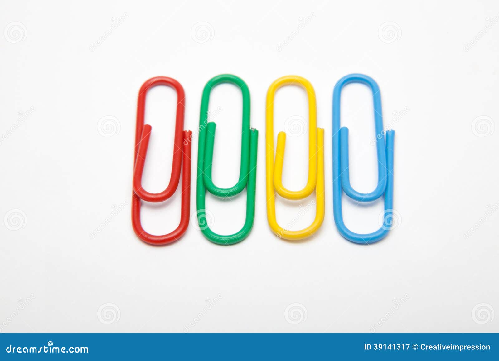 Paper clips isolated stock image. Image of colored, green - 39141317