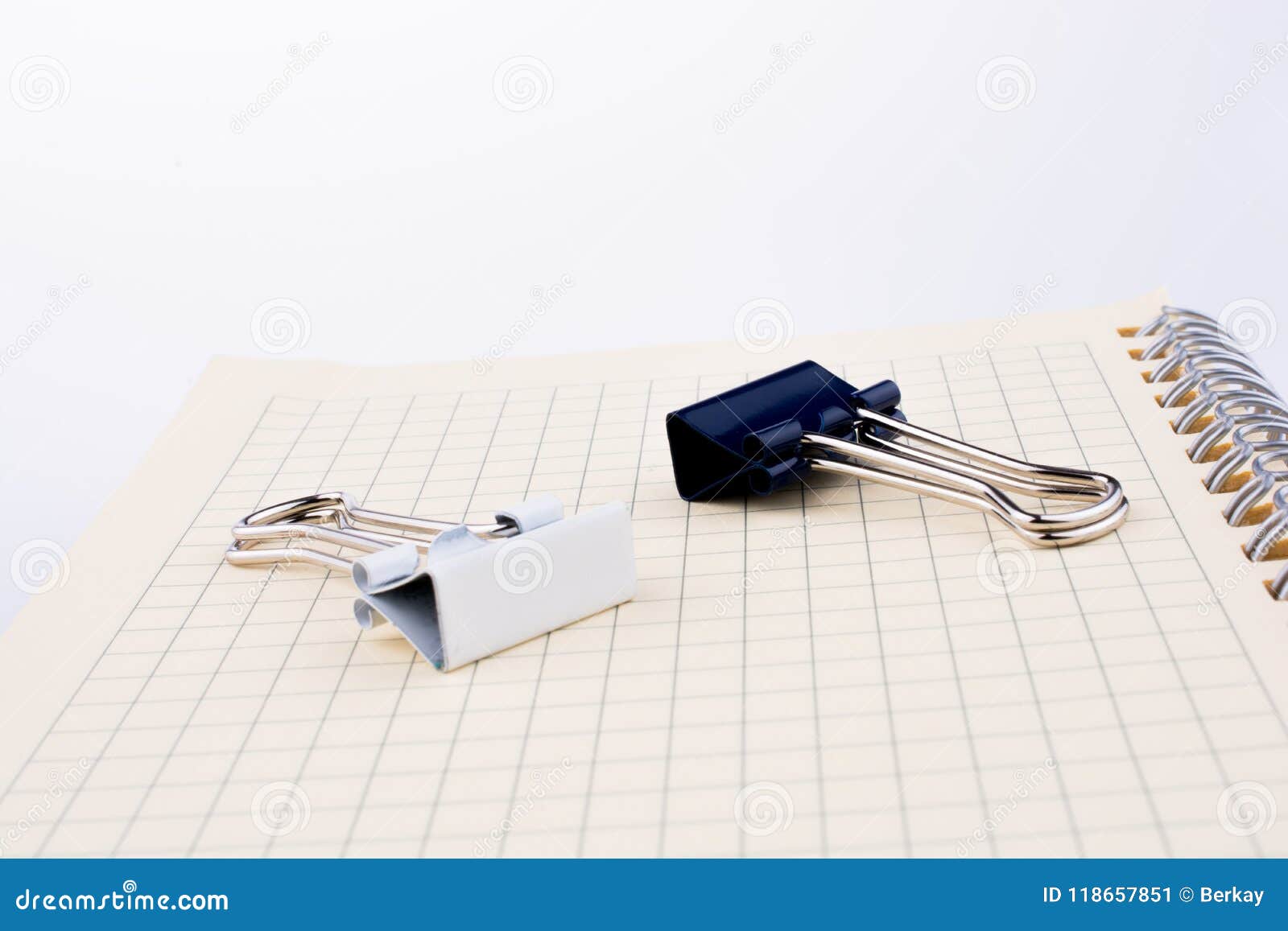 Paper Clips and notebook stock image. Image of attach - 118657851