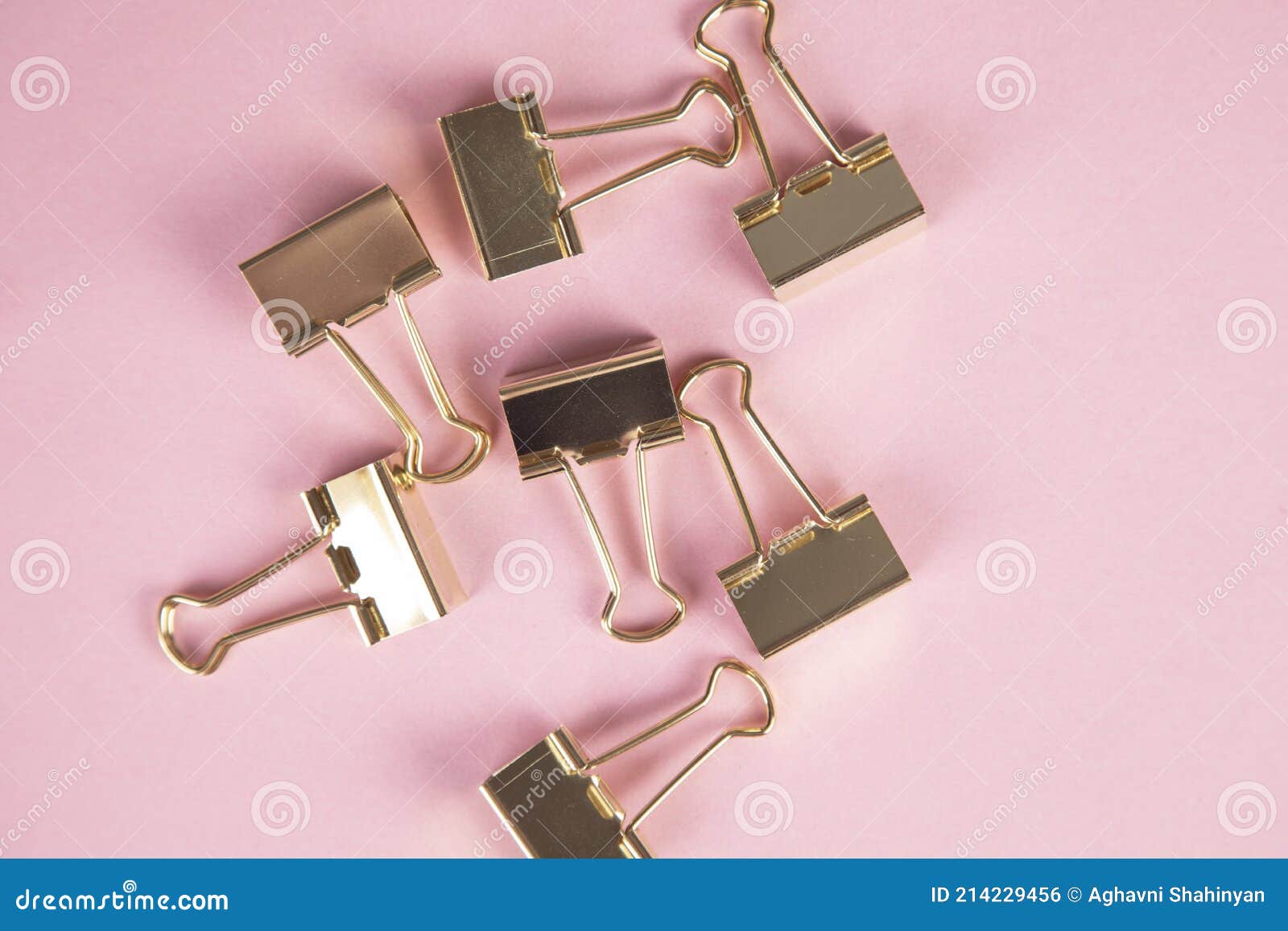 Paper Clips in the Pink Background Stock Photo - Image of metal ...