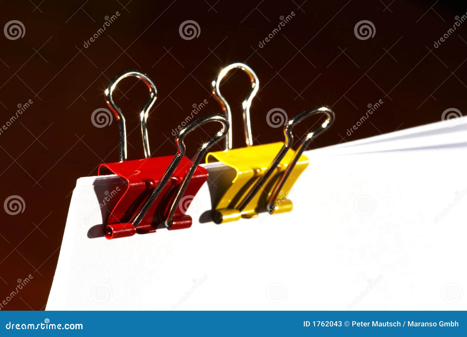 Paper Clips in Red and Yellow Stock Image - Image of folders, file: 1762043