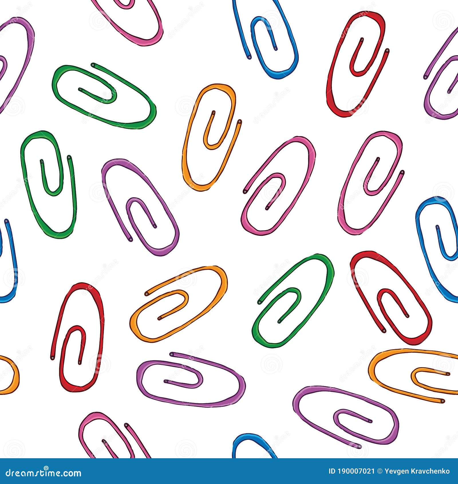 Paper Clips Seamless Pattern. Vector Illustration of a Seamless Pattern ...