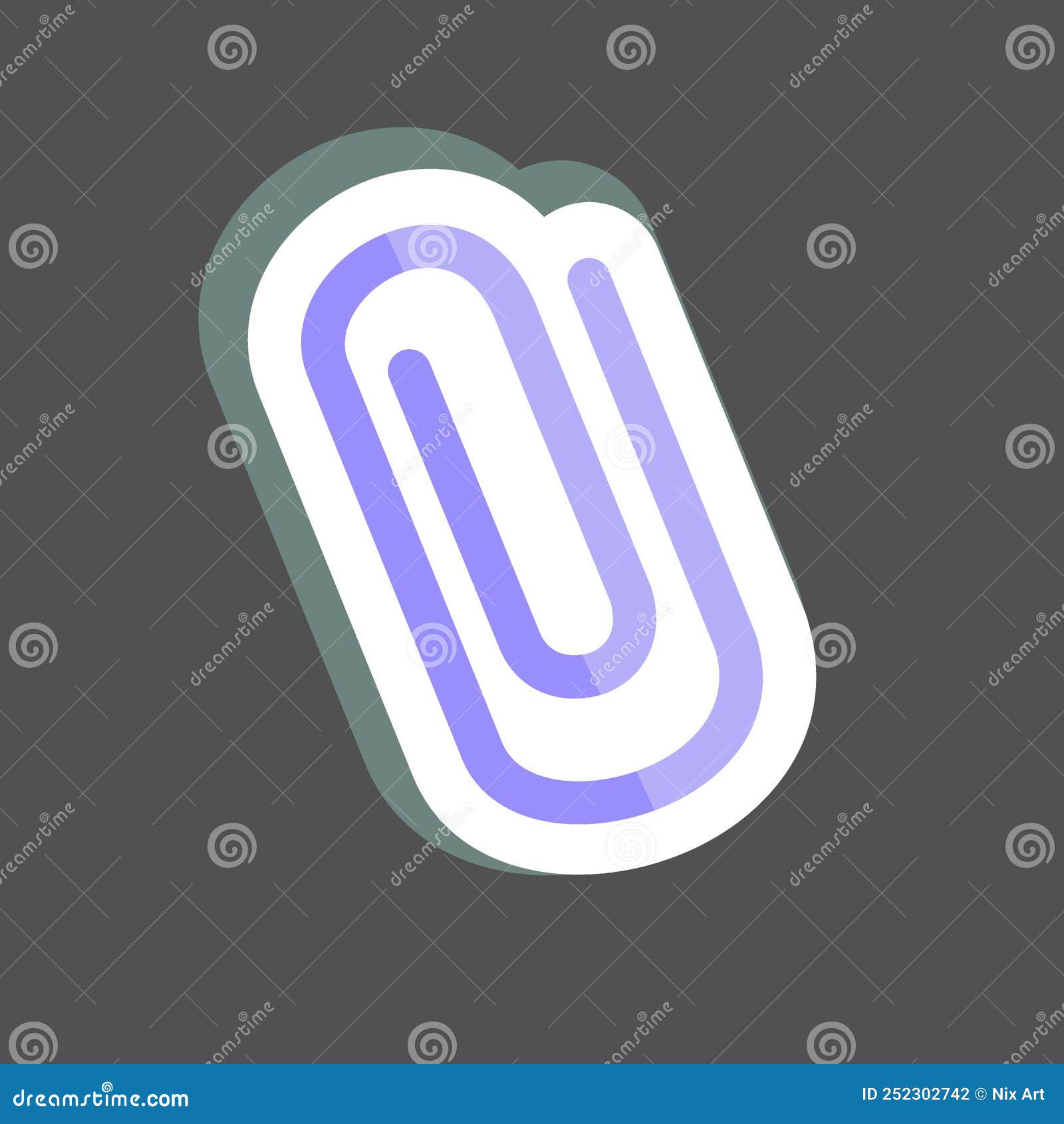 Paper Clips Sticker in Trendy Isolated on Black Background Stock ...