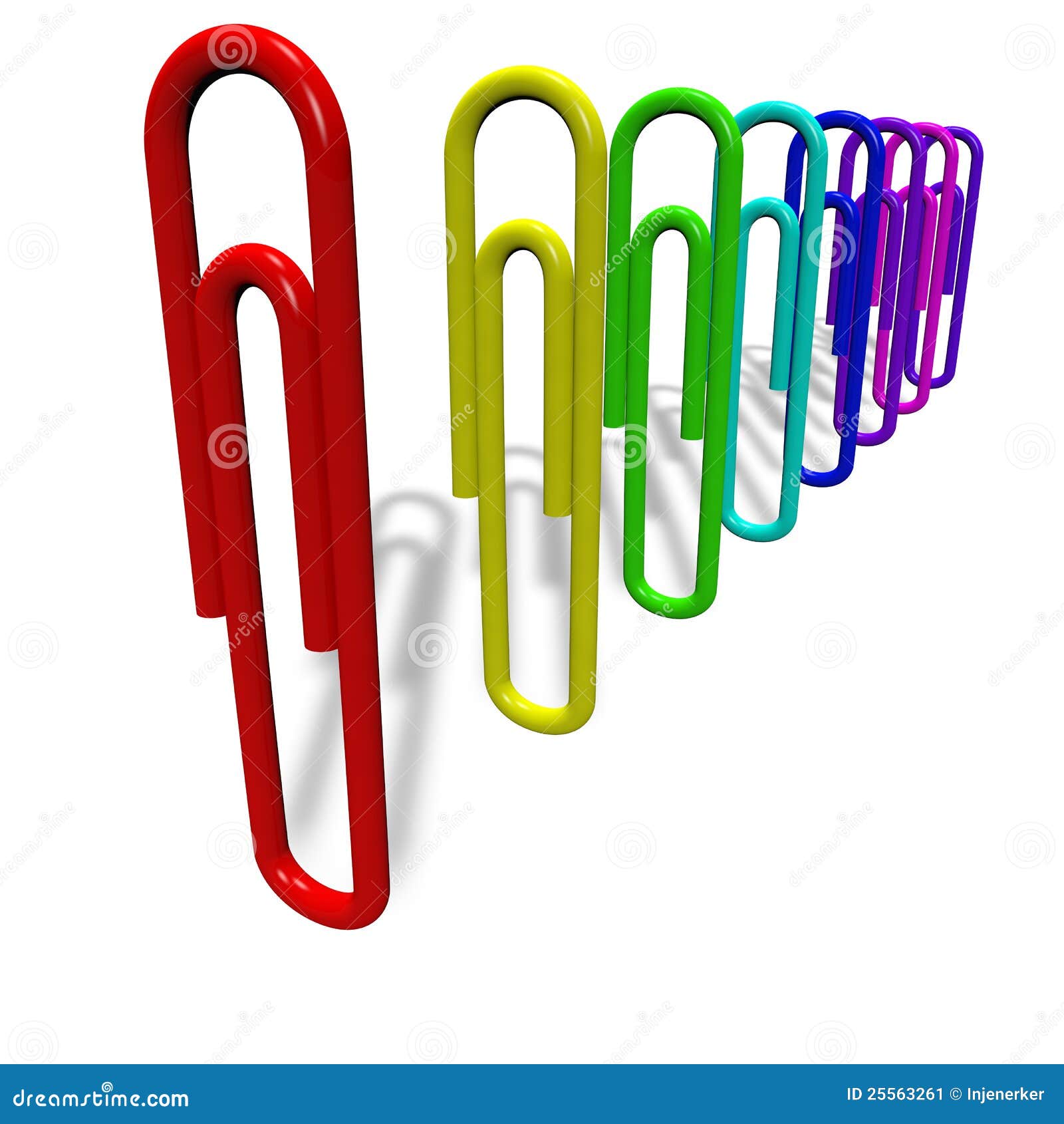 Paper Clips on a White Background Stock Illustration - Illustration of ...