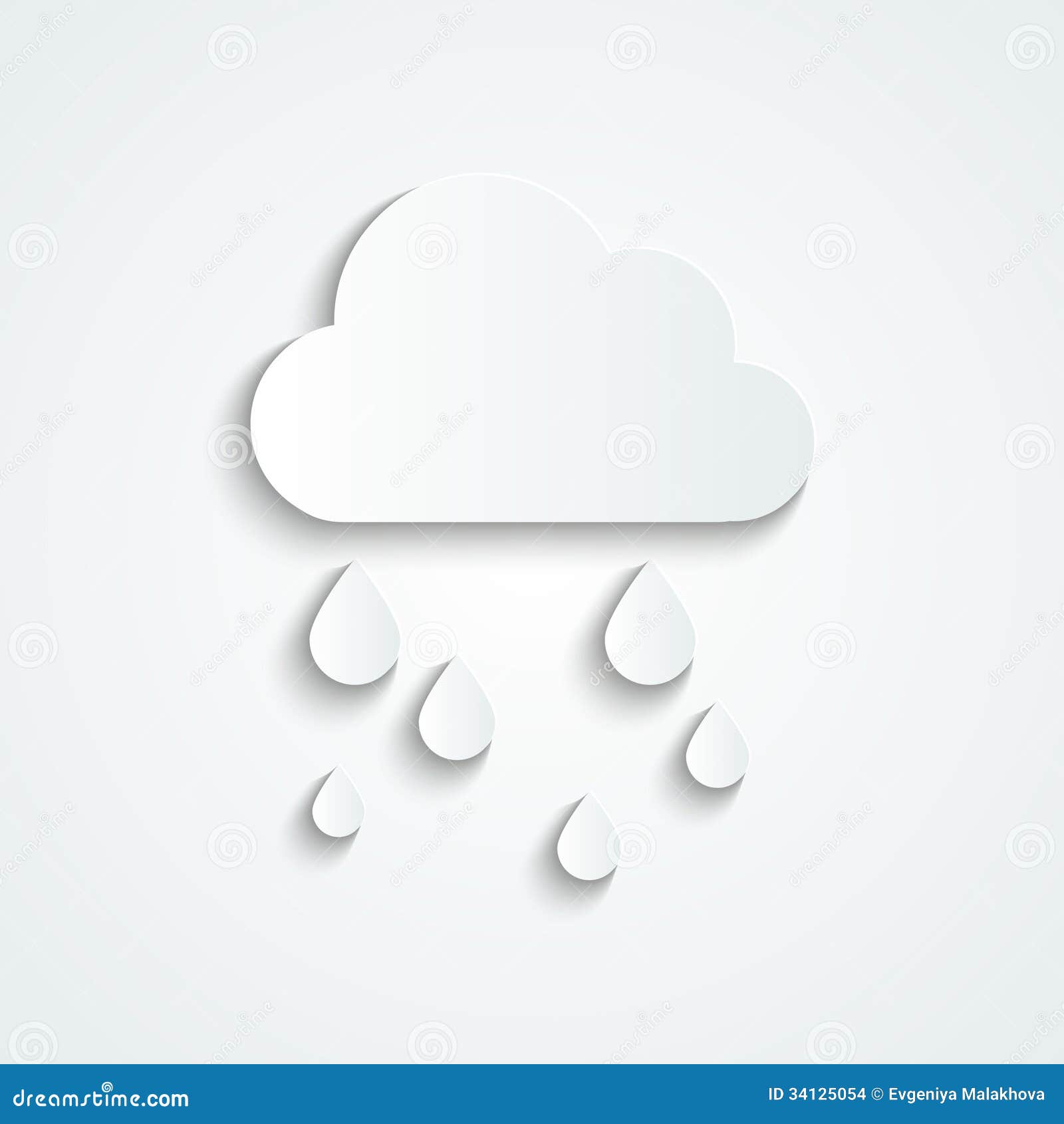 Paper Cloud. Different Clouds On Blue Sky In Origami Design, Cut Paper ...