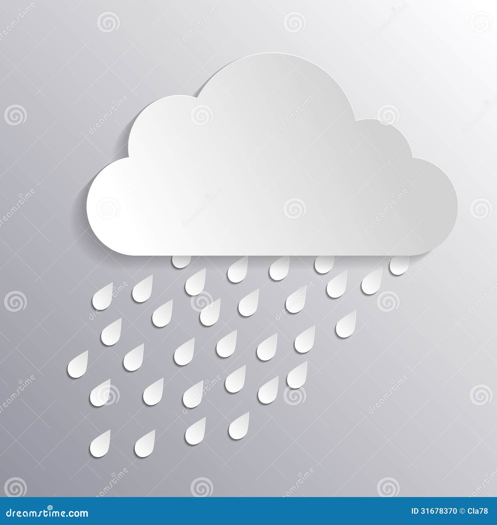 Paper cloud with rain stock illustration. Illustration of banner - 31678370