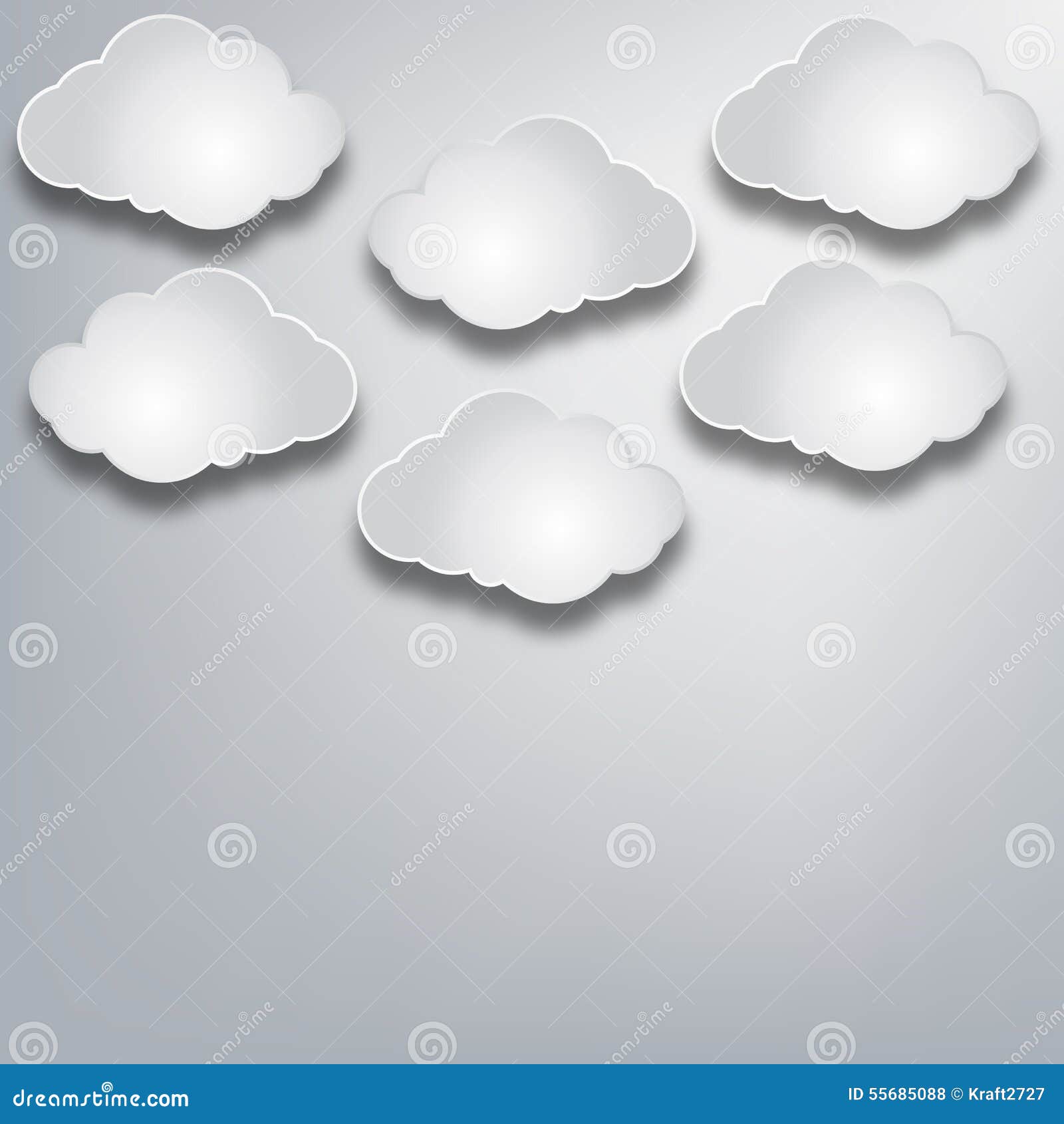 Paper Clouds on a Background Paper Stock Illustration - Illustration of ...